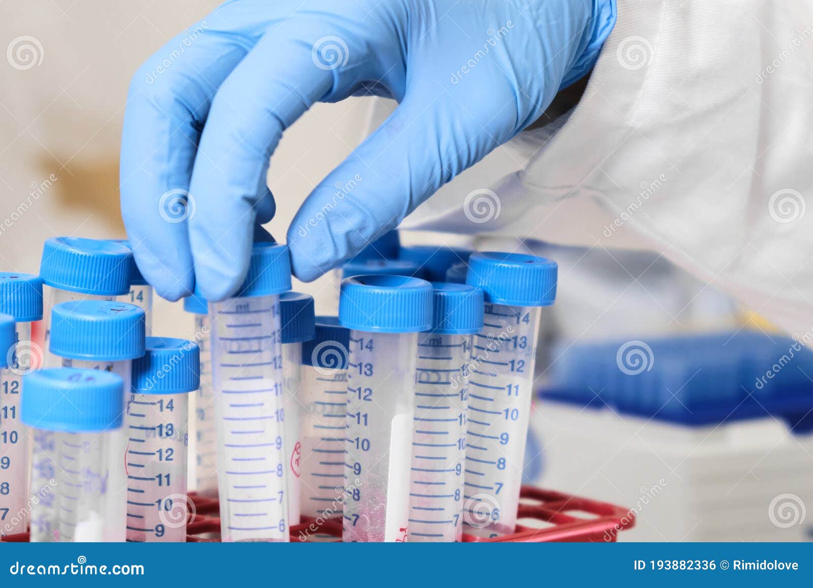 Sample Preparation Process by Analytical Chemist. Close Up Womans Hand ...
