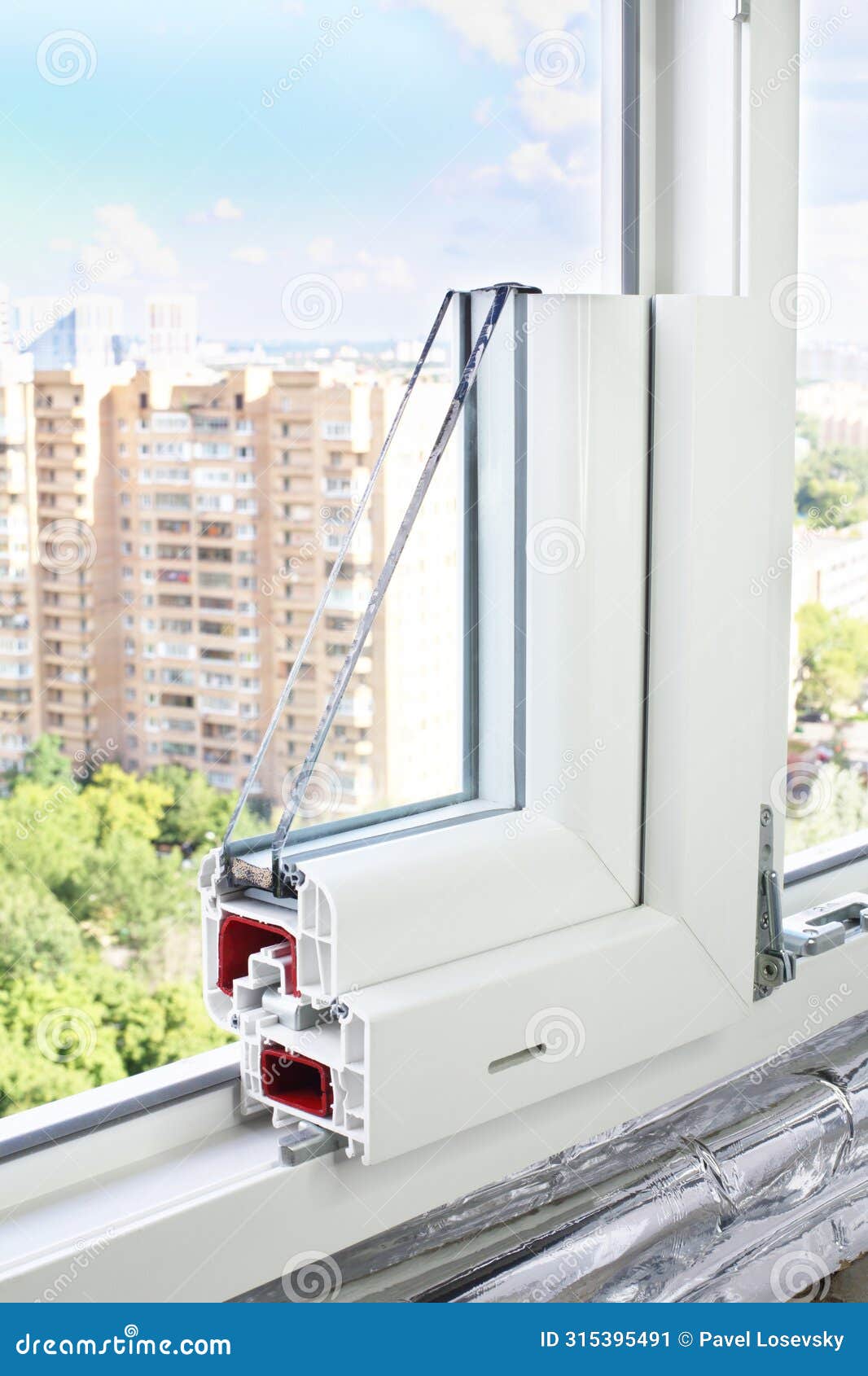 Sample PVC Window in a Window Stock Image - Image of installation, high ...