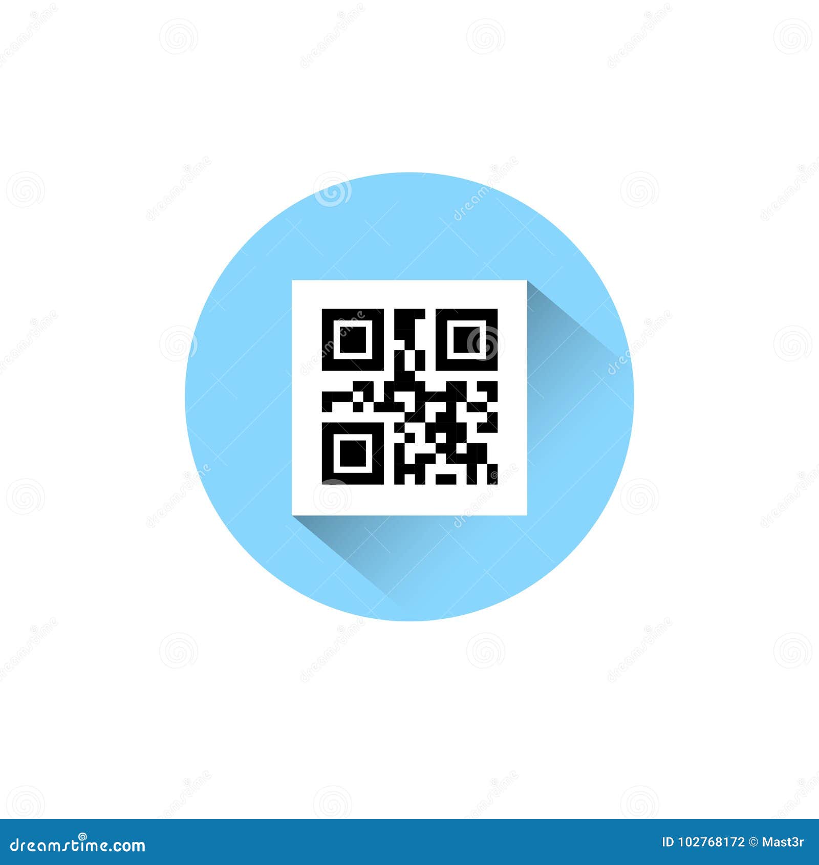 Sample Qr Codes for Smartphone Scanning Icon on Round Blue Background ...