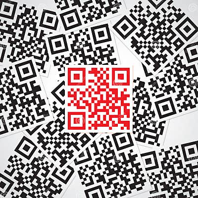 Sample red qr code stock vector. Illustration of digital - 25602258