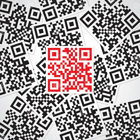 Sample red qr code stock vector. Illustration of digital - 25602258