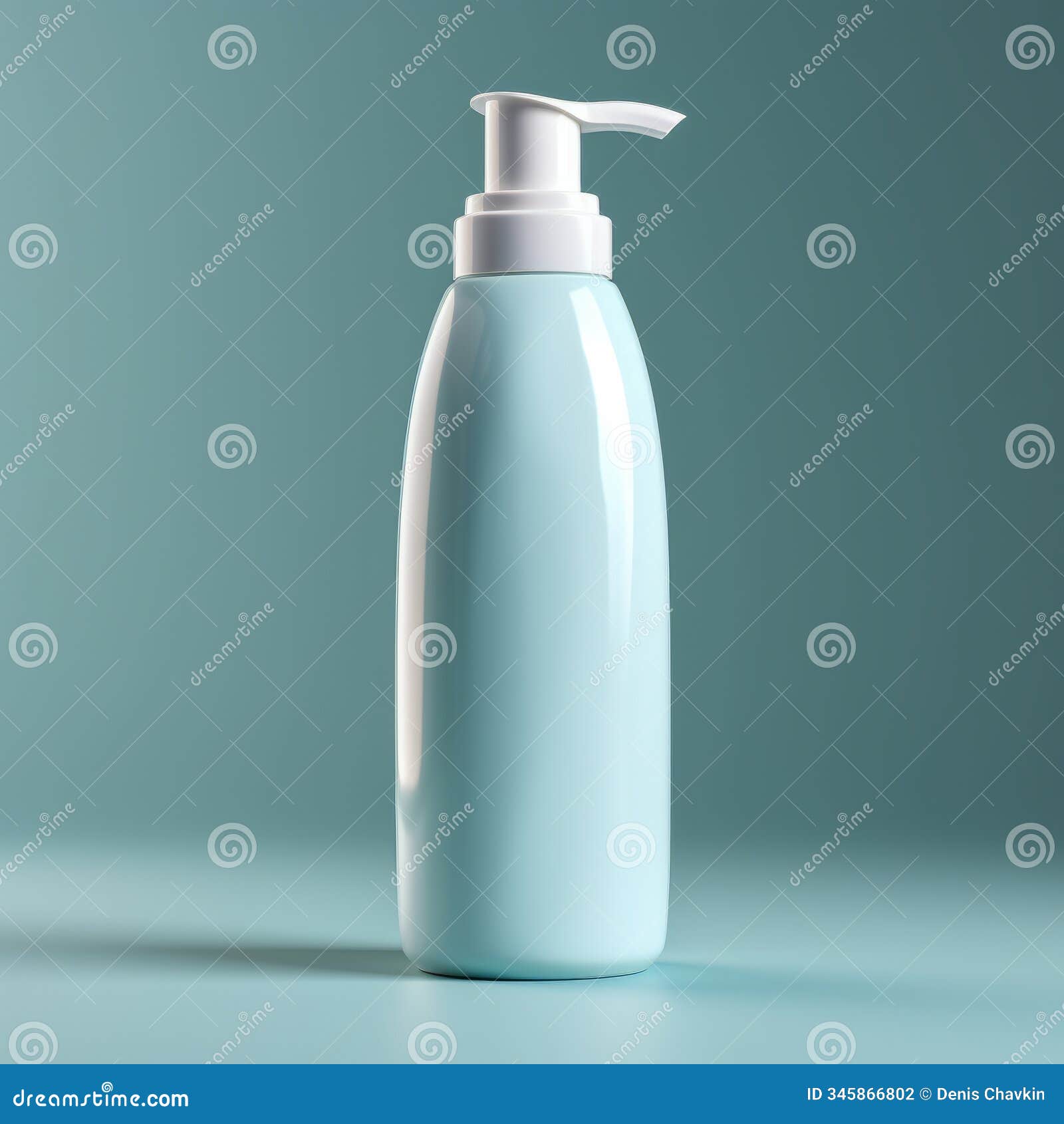 Sample of Shampoo Bottle Isolated, Mock-up. Blue Background Stock Photo ...