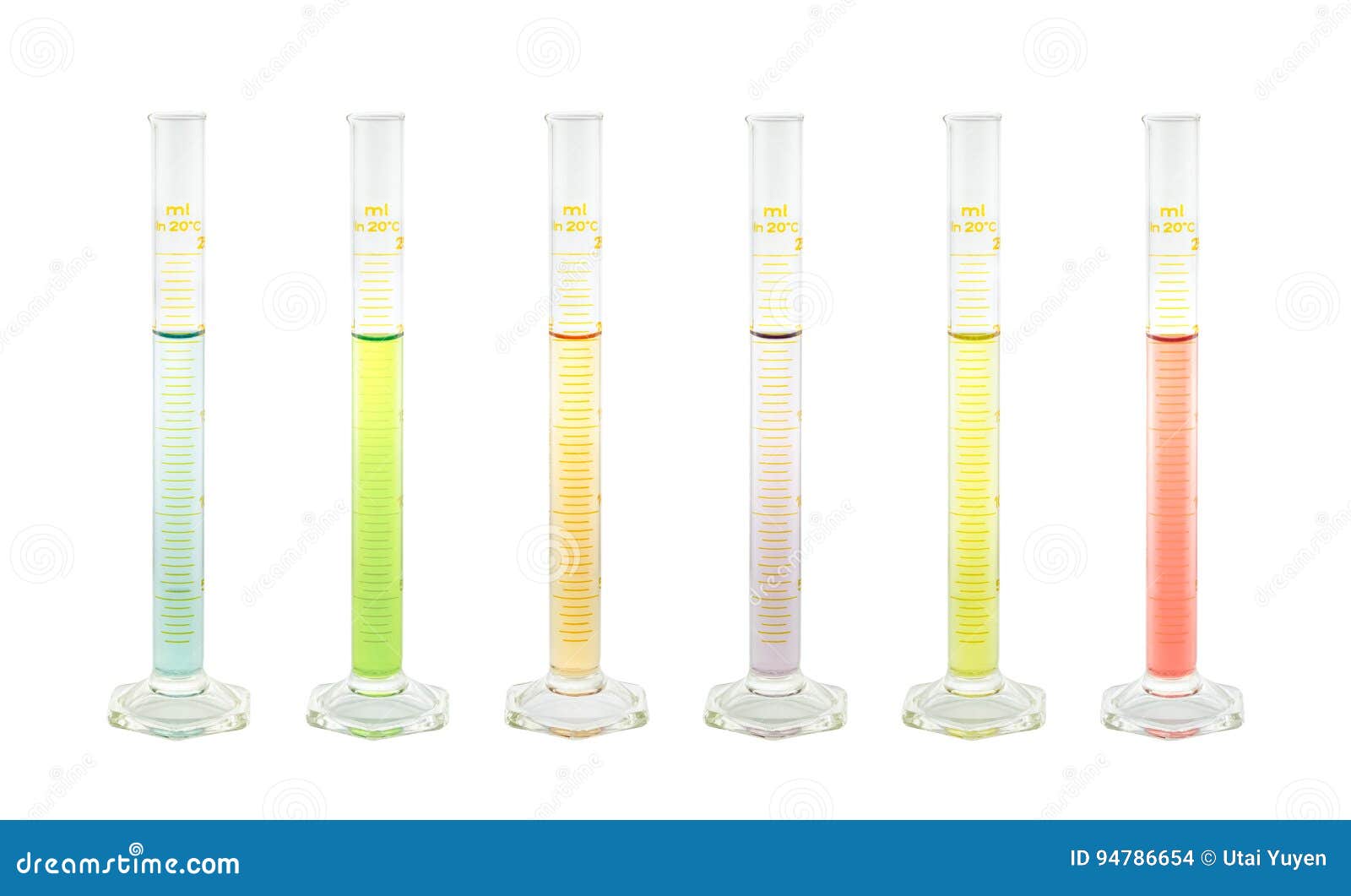 Sample Solution in Graduated Glass Measuring Cylinder Stock Photo ...