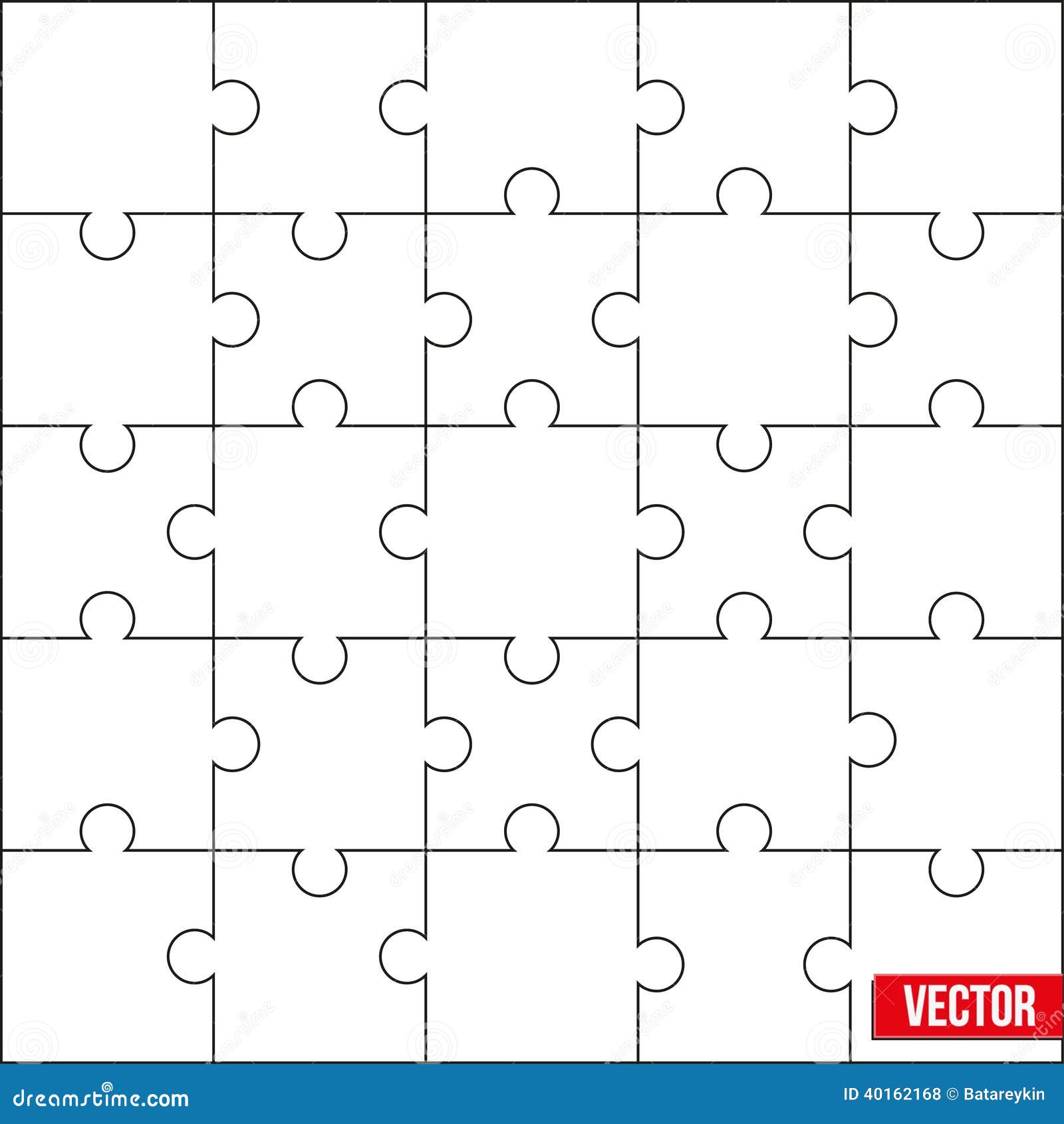 Sample Of Square Puzzle Blank Template Or Cutting Guidelines. Vector ... Sample Of Square Puzzle Blank Template Or Cutting Guidelines. Vector ...