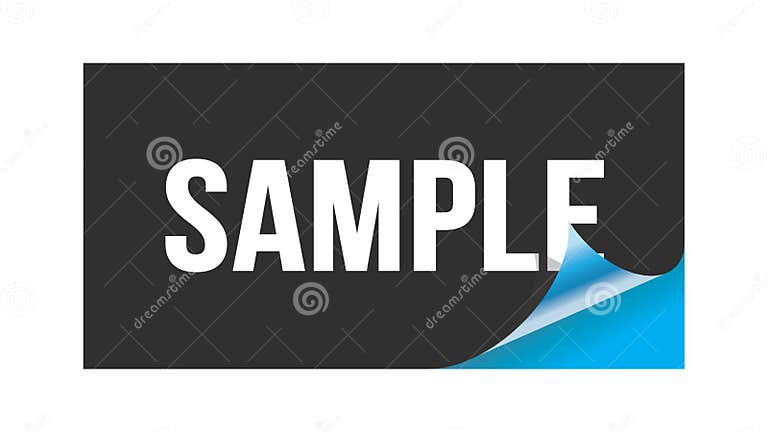 SAMPLE Text Written on Black Blue Sticker Stock Illustration ...