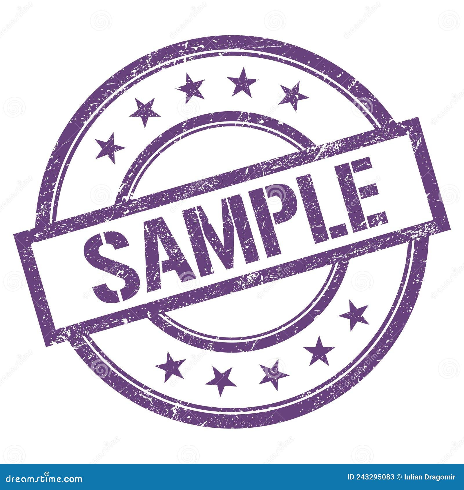 SAMPLE Text Written on Purple Violet Vintage Stamp Stock Illustration ...