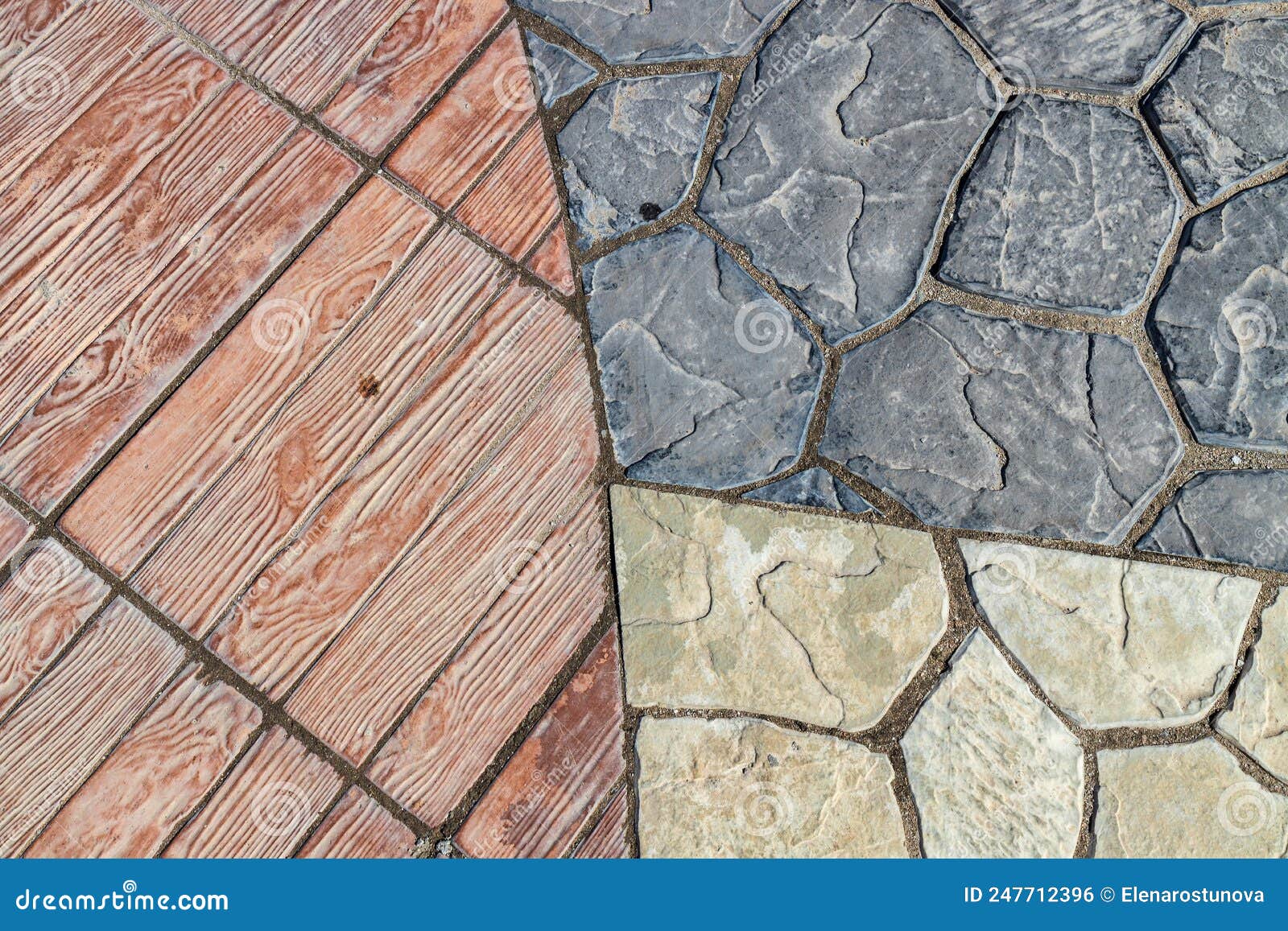 A Sample of Three Different Types of Walkway: Stock Photo - Image of ...