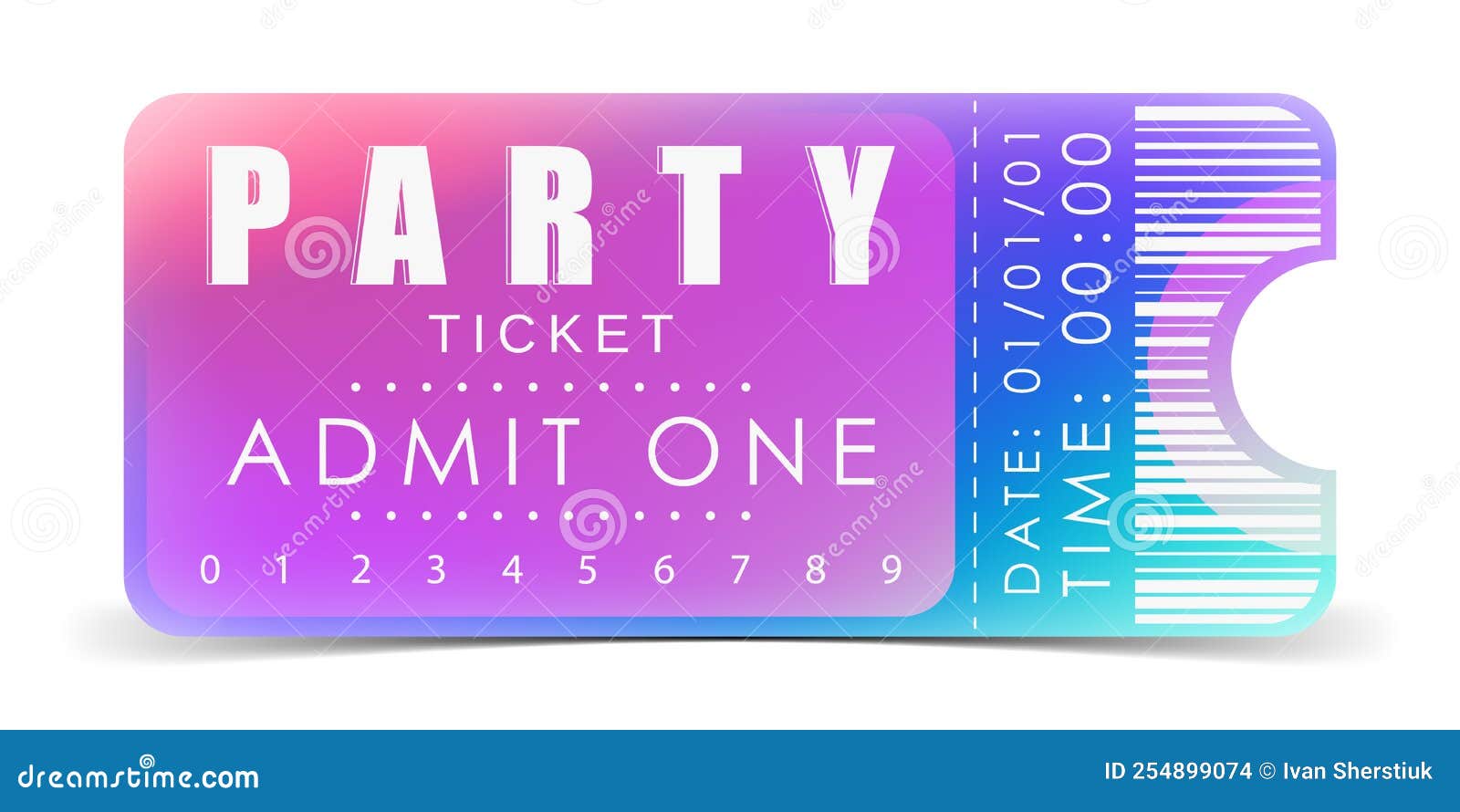 Sample Ticket To Enter the Party. Ticket Design Template. Vector ...