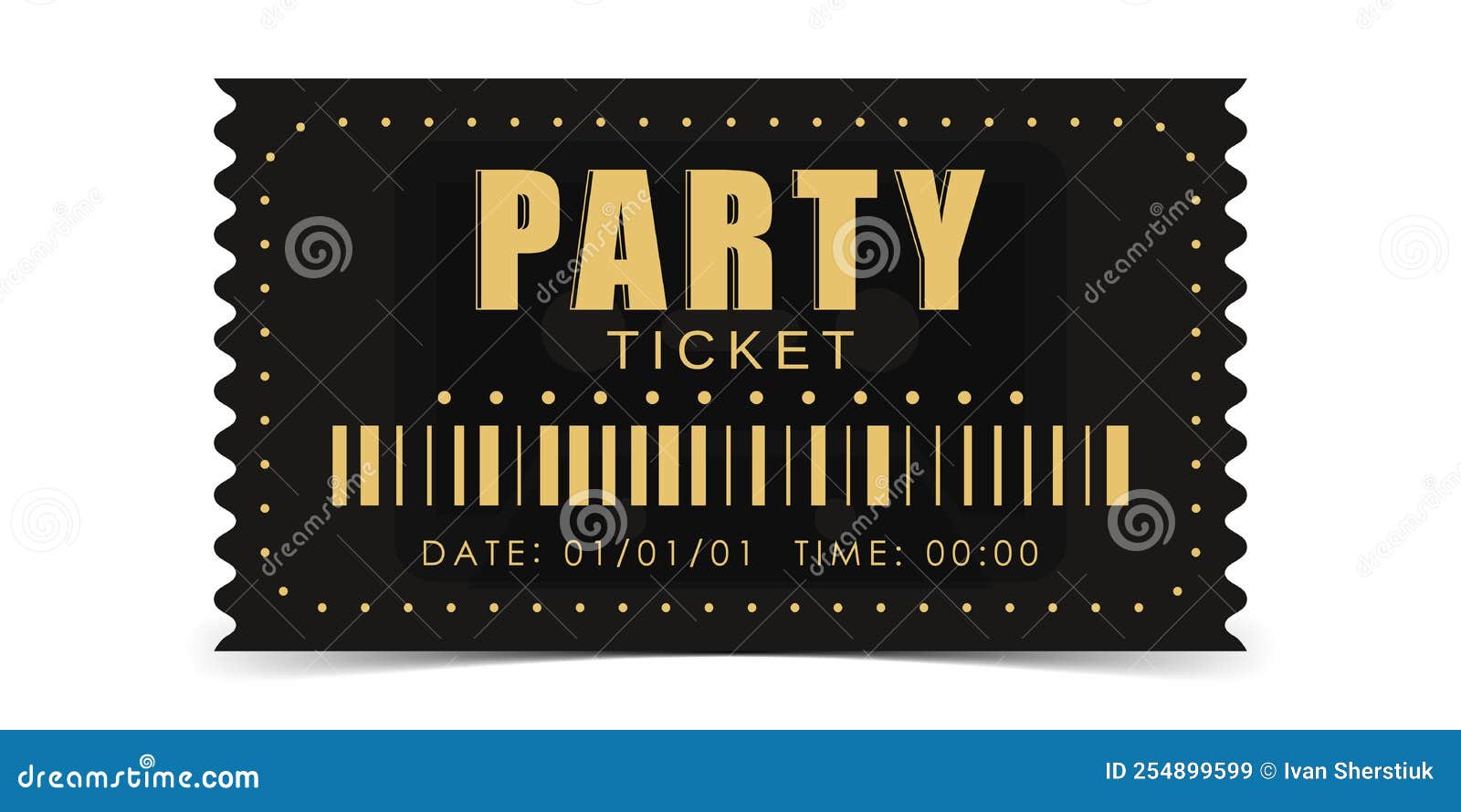 Sample Ticket To Enter the Party. Modern Ticket Card Illustration ...