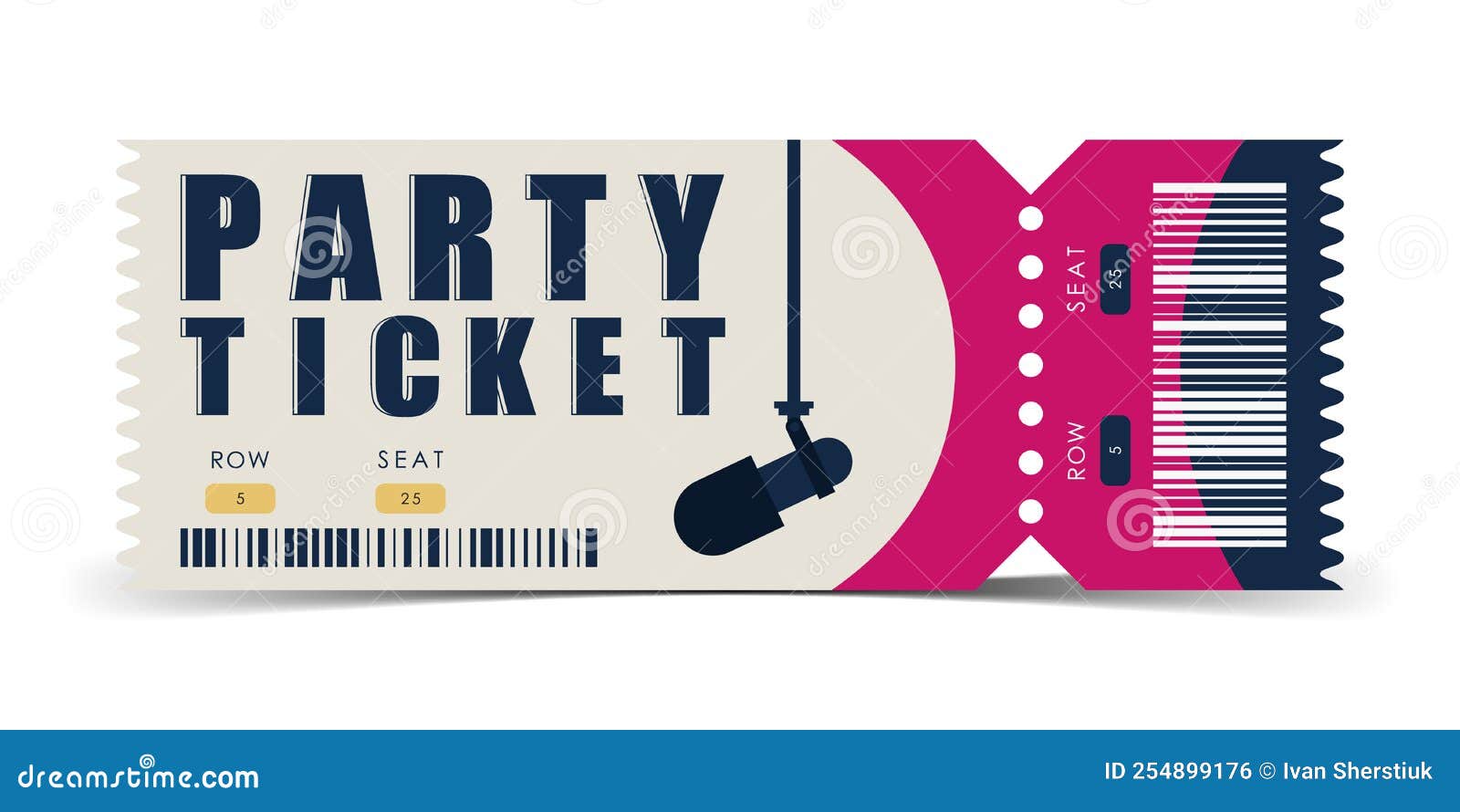 Sample Ticket To Enter the Party. Modern Elegant Ticket Card ...