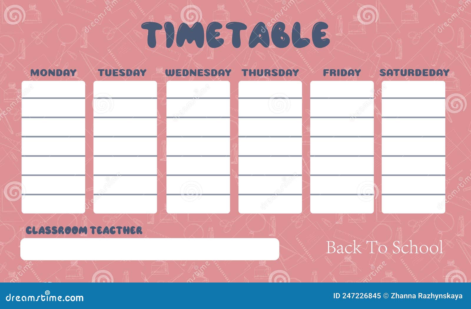 Sample Timetable for Elementary School. Schoolboy Weekly Planner ...