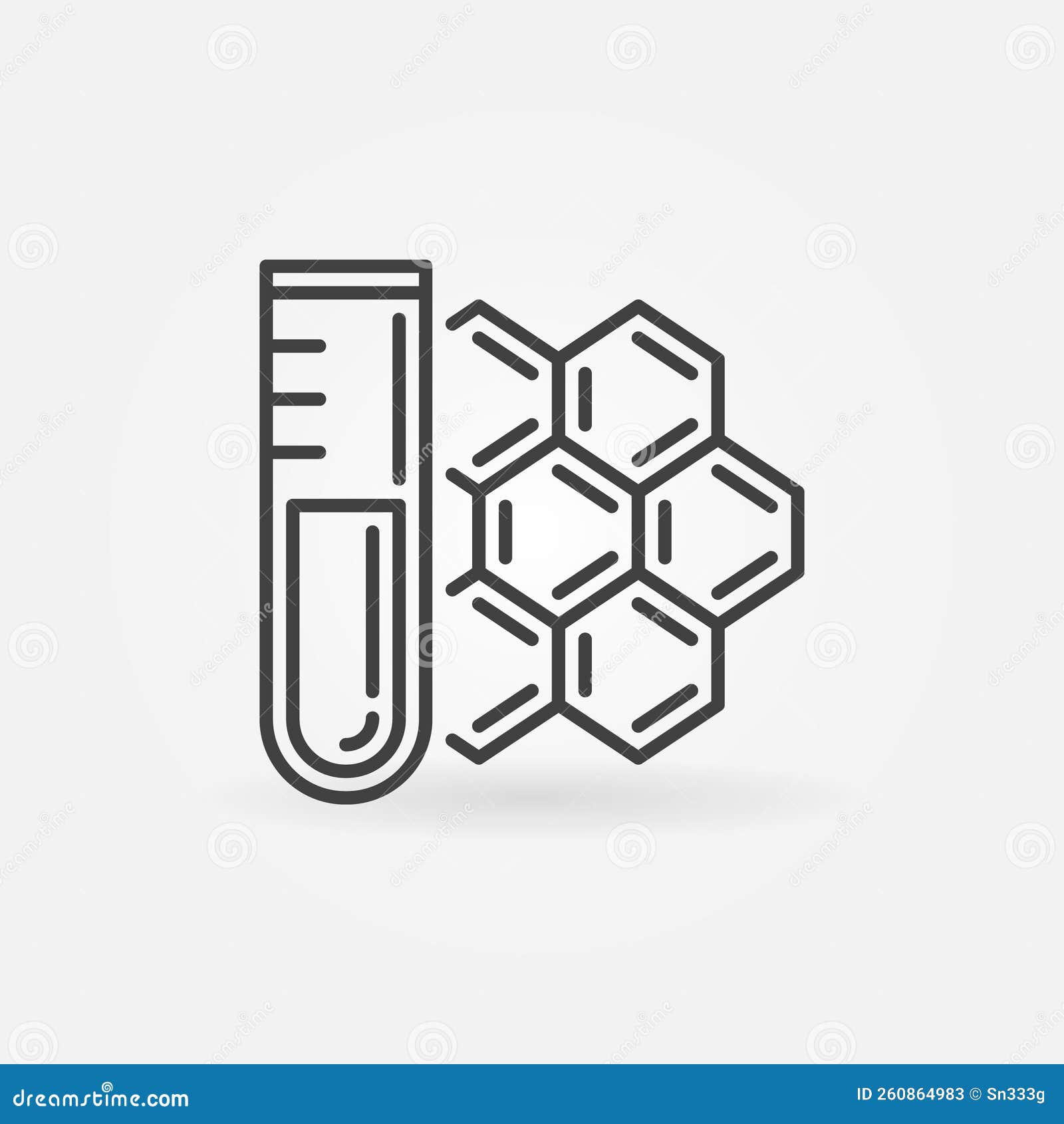 Sample Tube with Molecule Concept Outline Icon - Chemical Formula ...