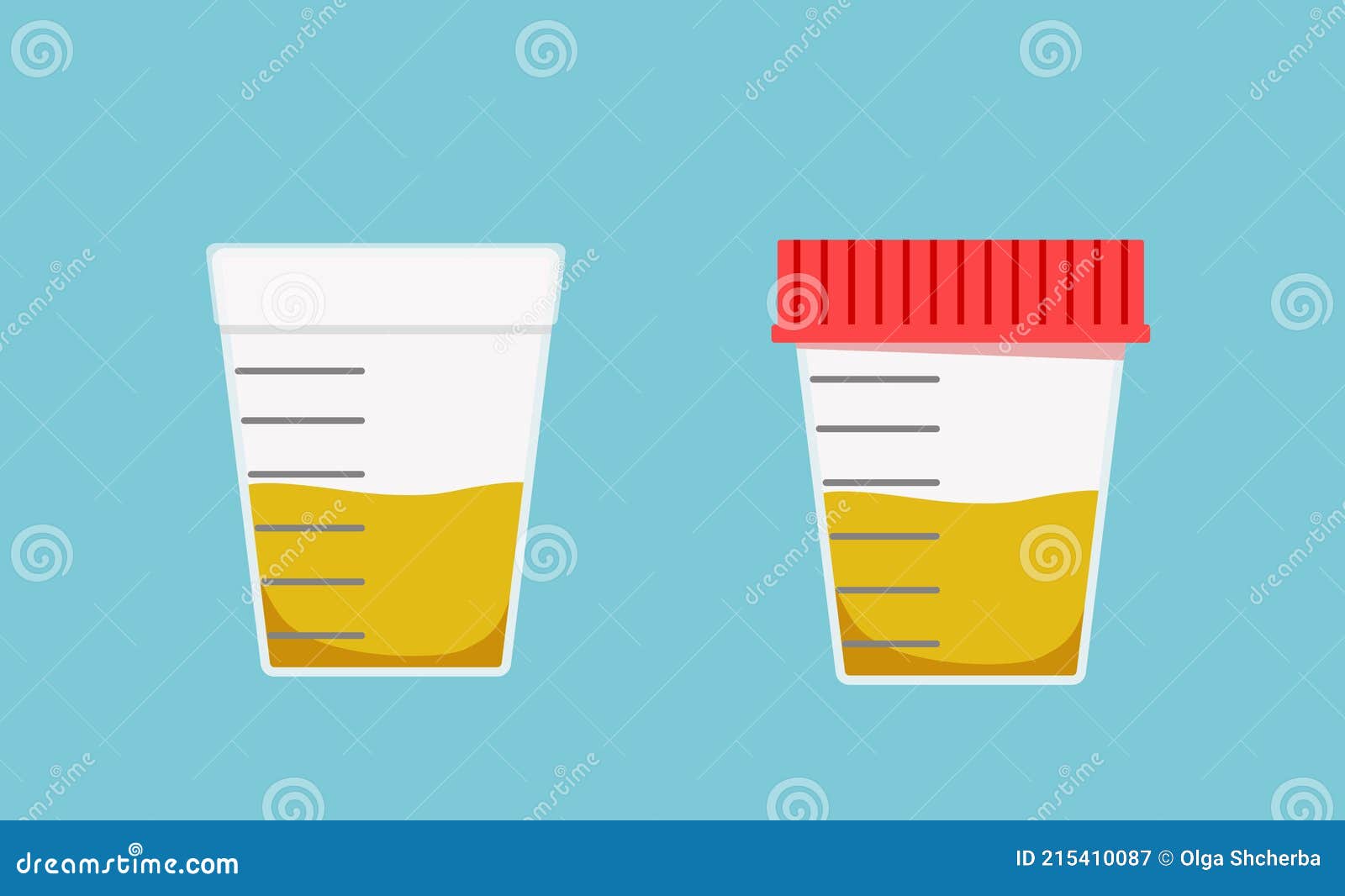 Sample Of Urine Test Vector Illustration. Containers For Analysis ...