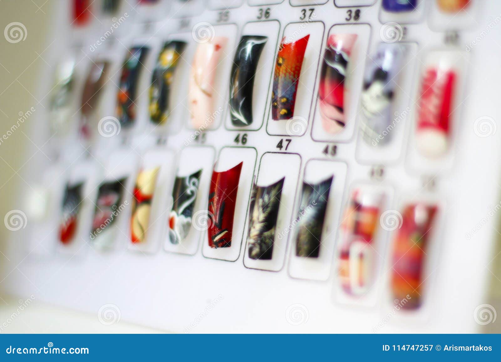 Group of Modern Nail Designs Stock Image - Image of closeup, polish ...