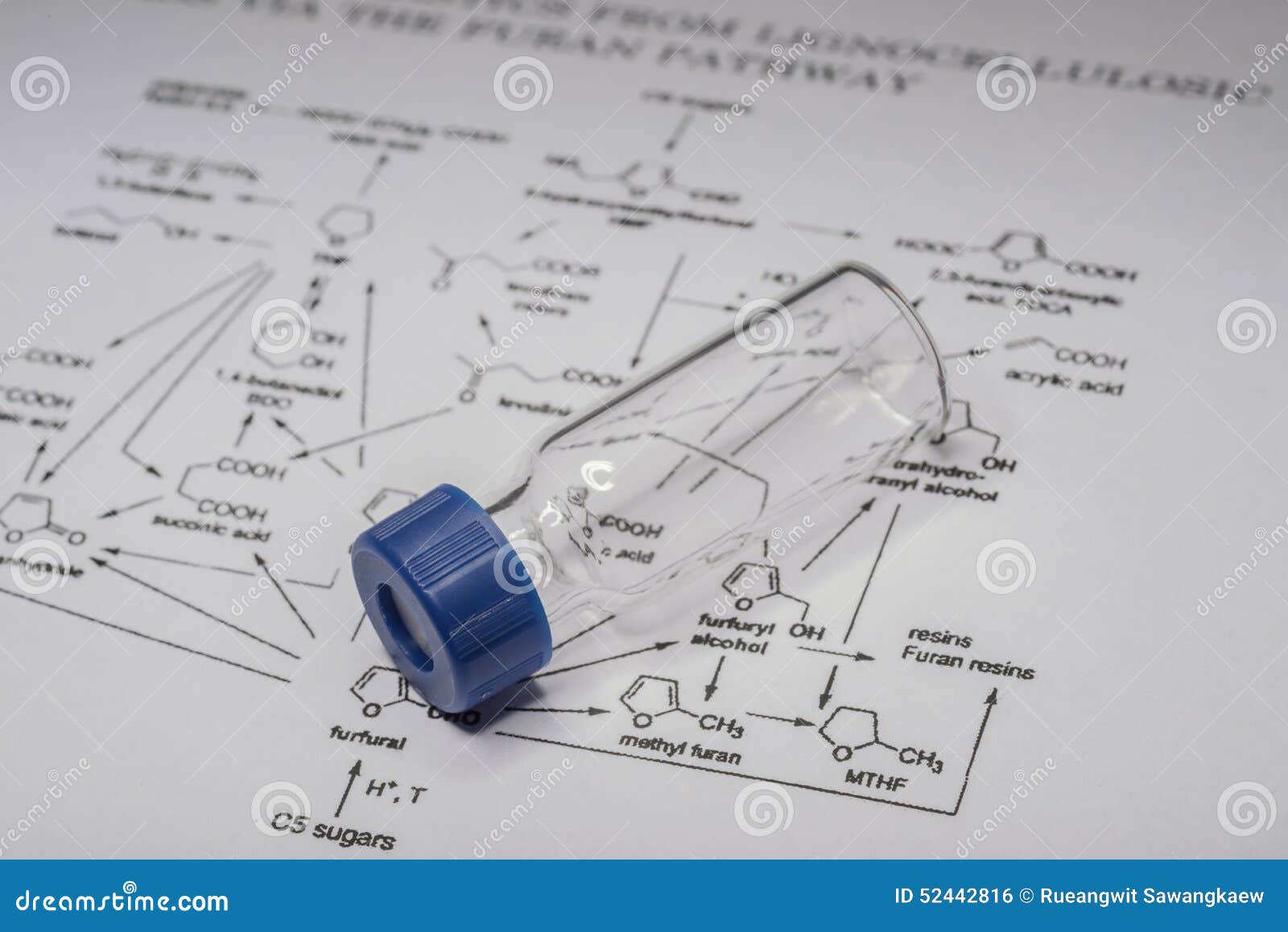 Sample vial on the paper stock photo. Image of analysis - 52442816