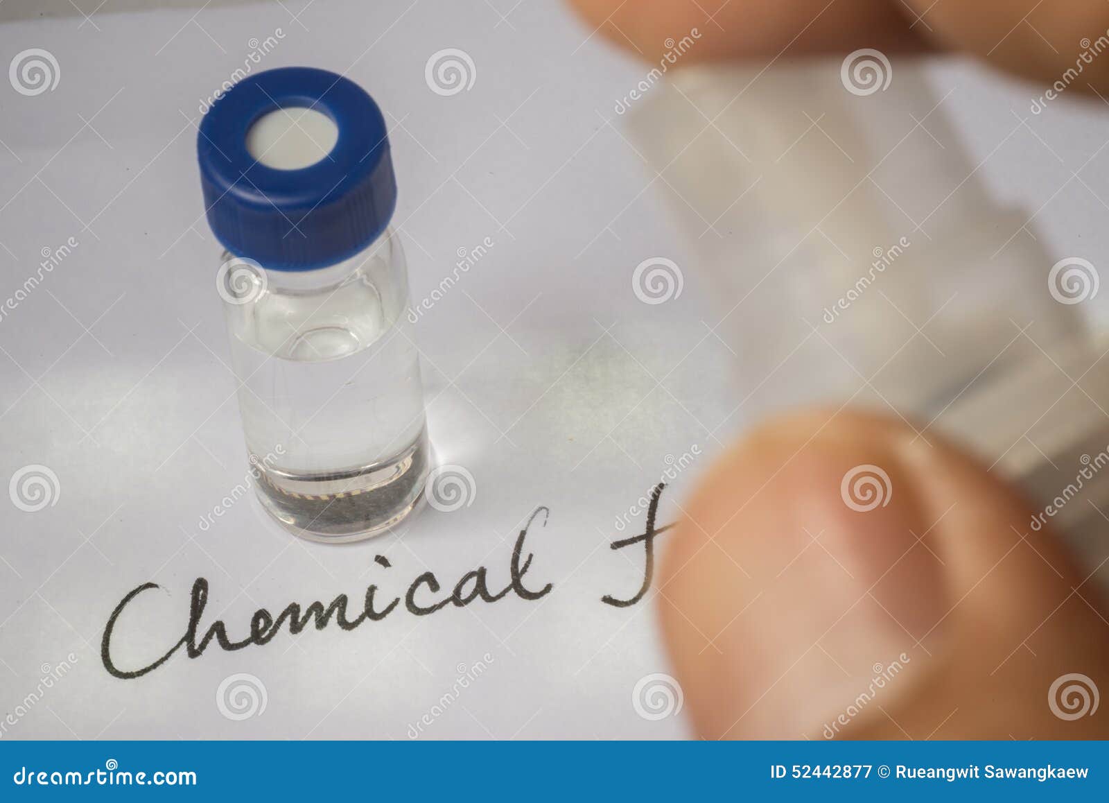 Sample vial on the paper stock image. Image of mass, chemical - 52442877