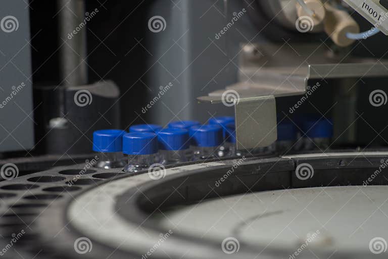 Sample Vials in Line Waiting for Analysis Stock Image - Image of ...