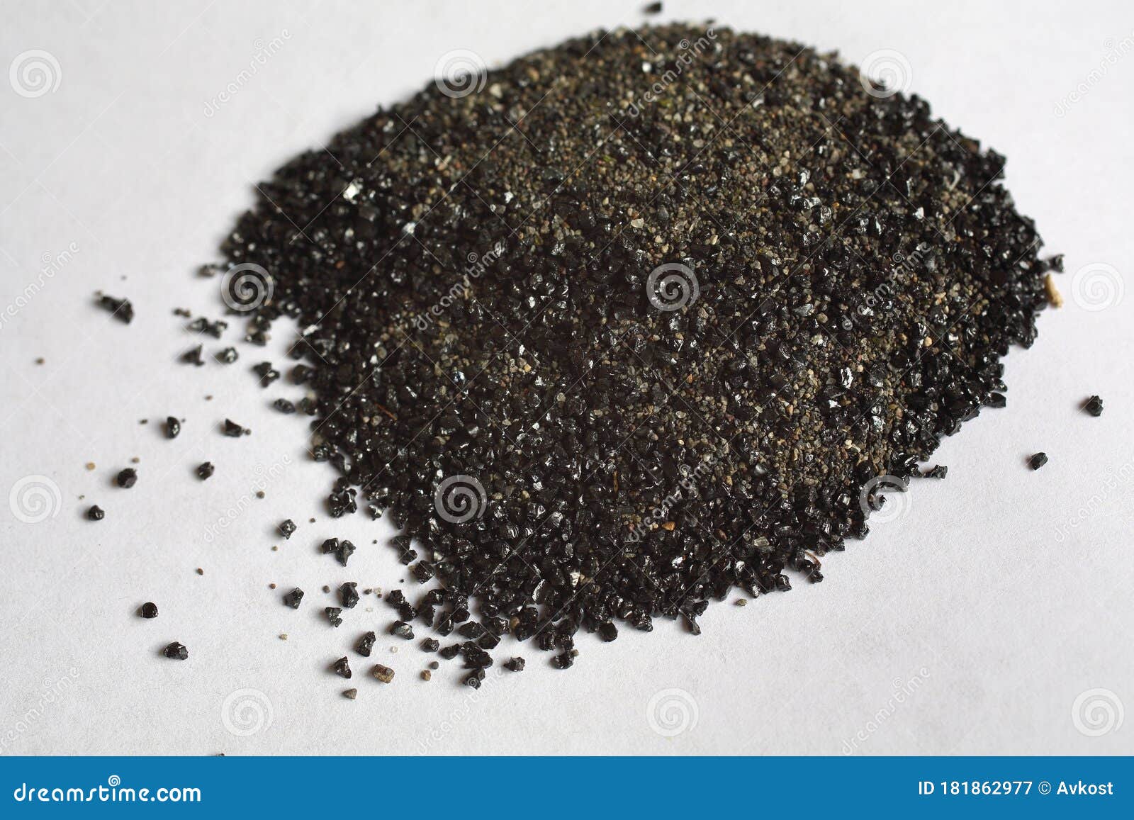 Sample of Volcanic Black Sand on White Background Stock Image - Image ...