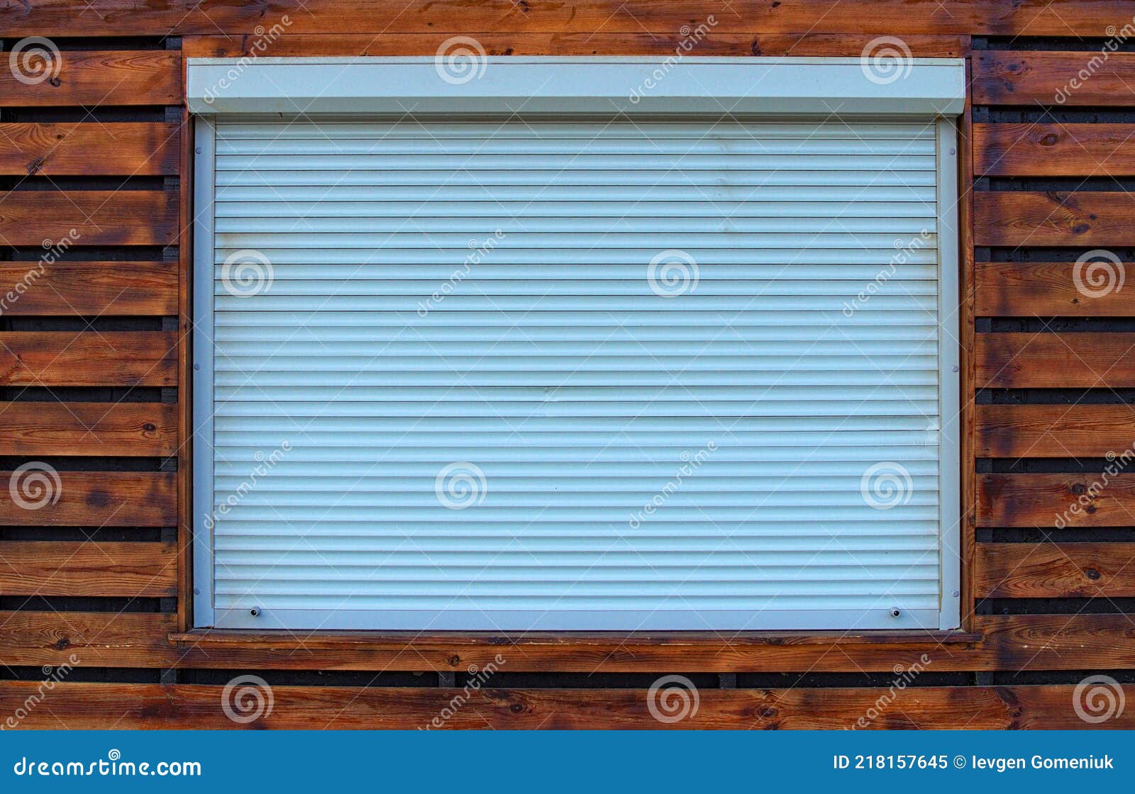 Sample of White Window Roller Shutters. White Horizontal Metal Strips ...