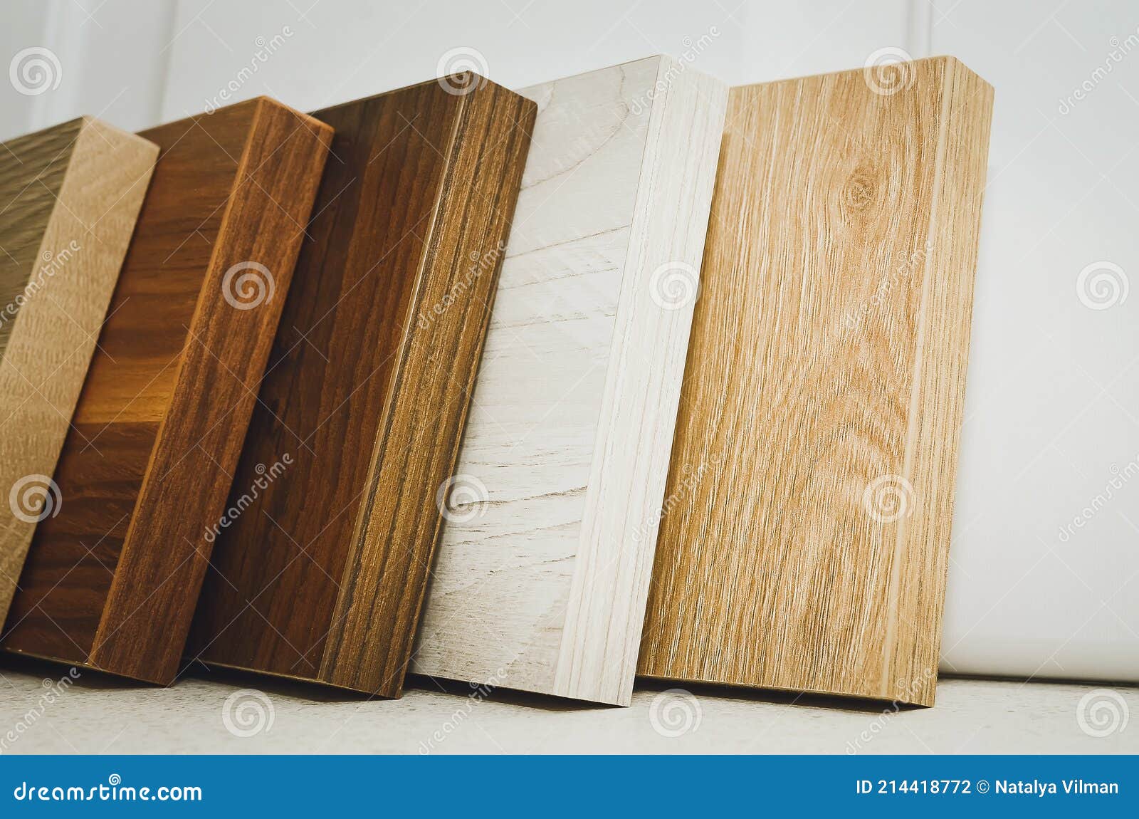 Sample of Wood Chipboard. Wooden Laminate Veneer Material for Interior ...