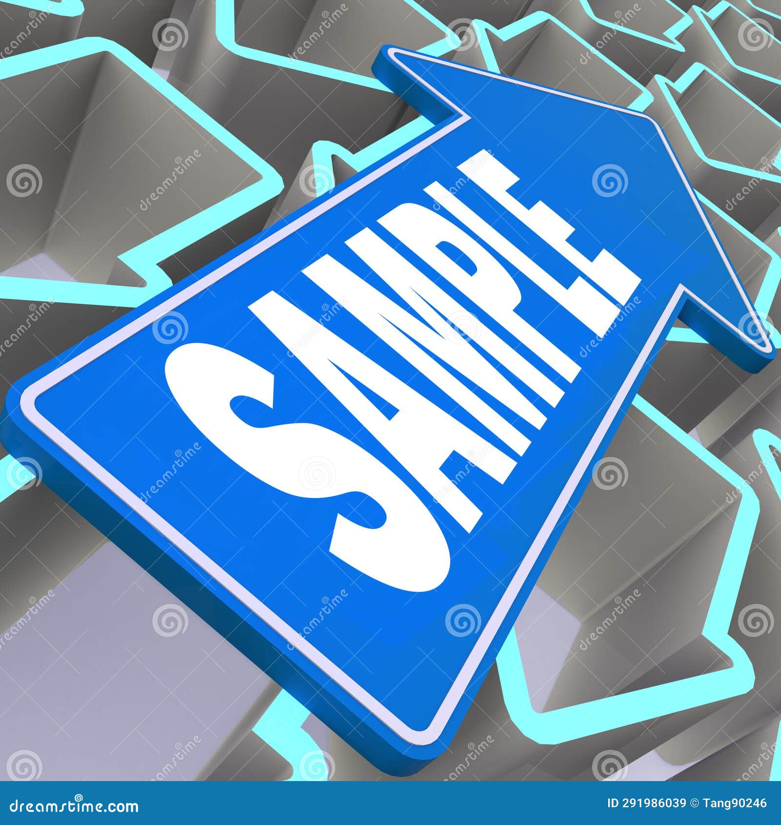 Sample Word with Blue Arrow Stock Illustration - Illustration of ...