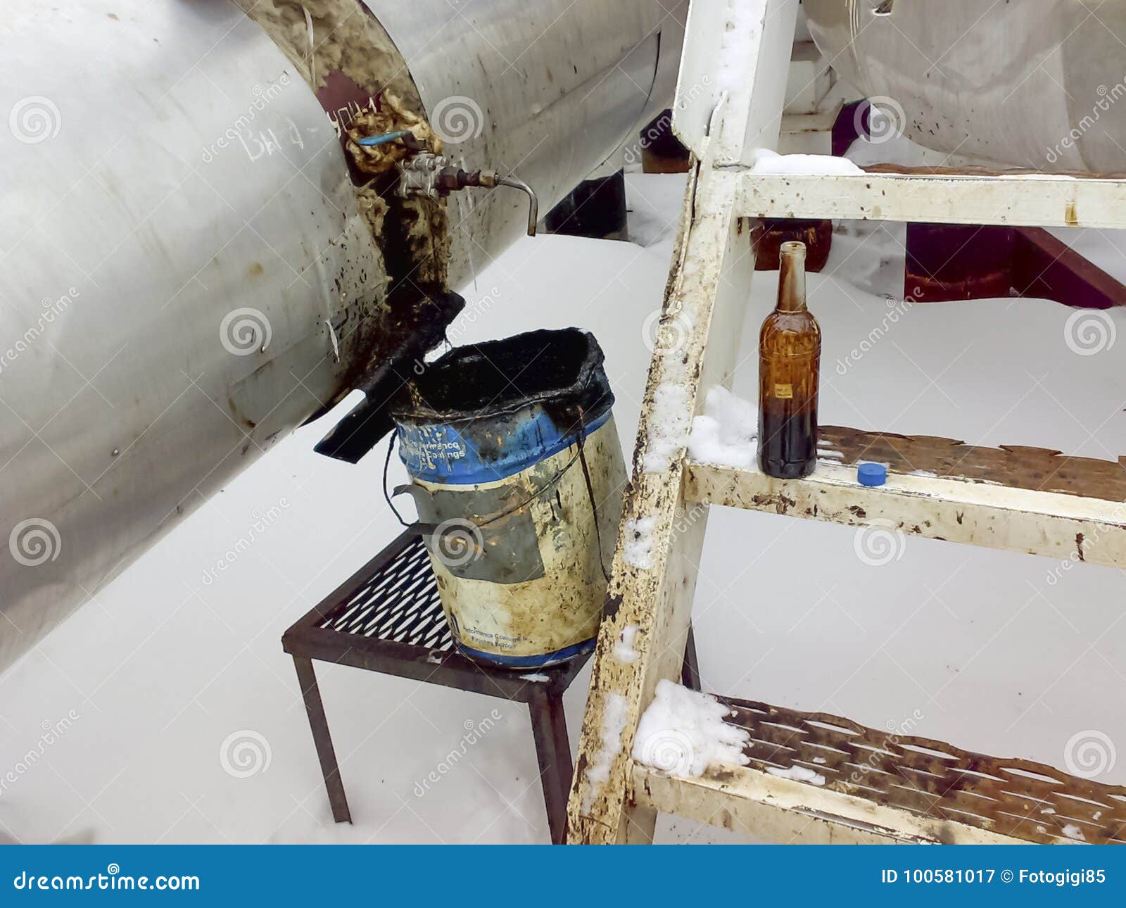 Sampler on the Oil Pipeline. so a Sample of Oil is Selected for Quality ...