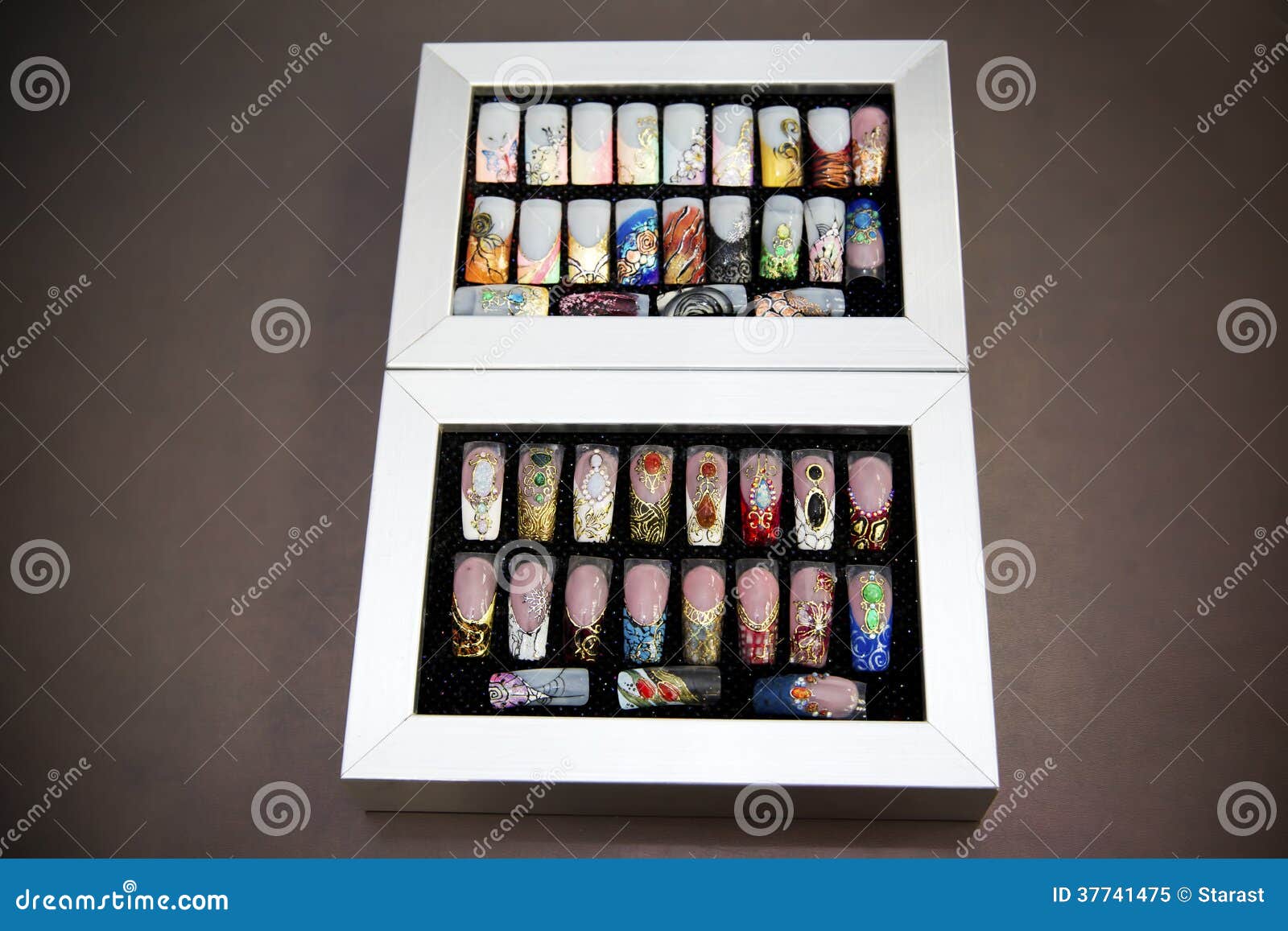 Samples of Artificial Nails Stock Image - Image of container, macro ...