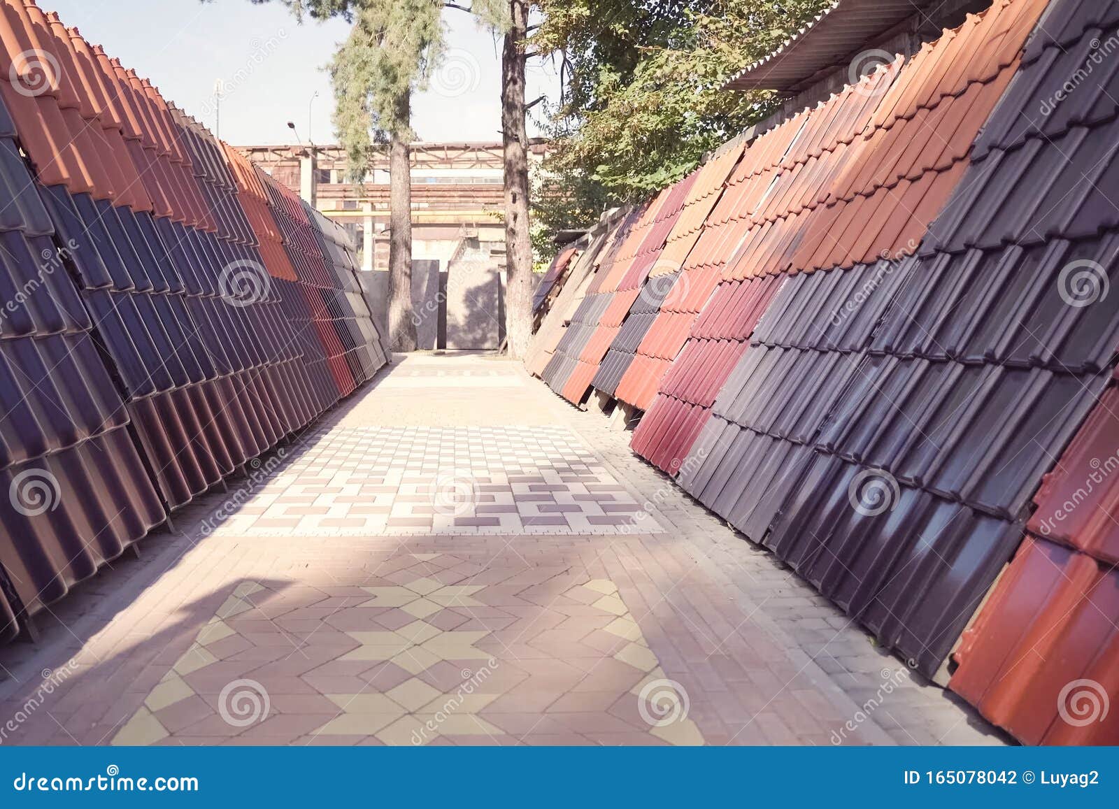 Samples of Ceramic Roofing Tiles in a Warehouse of a Roofing Mat Stock ...