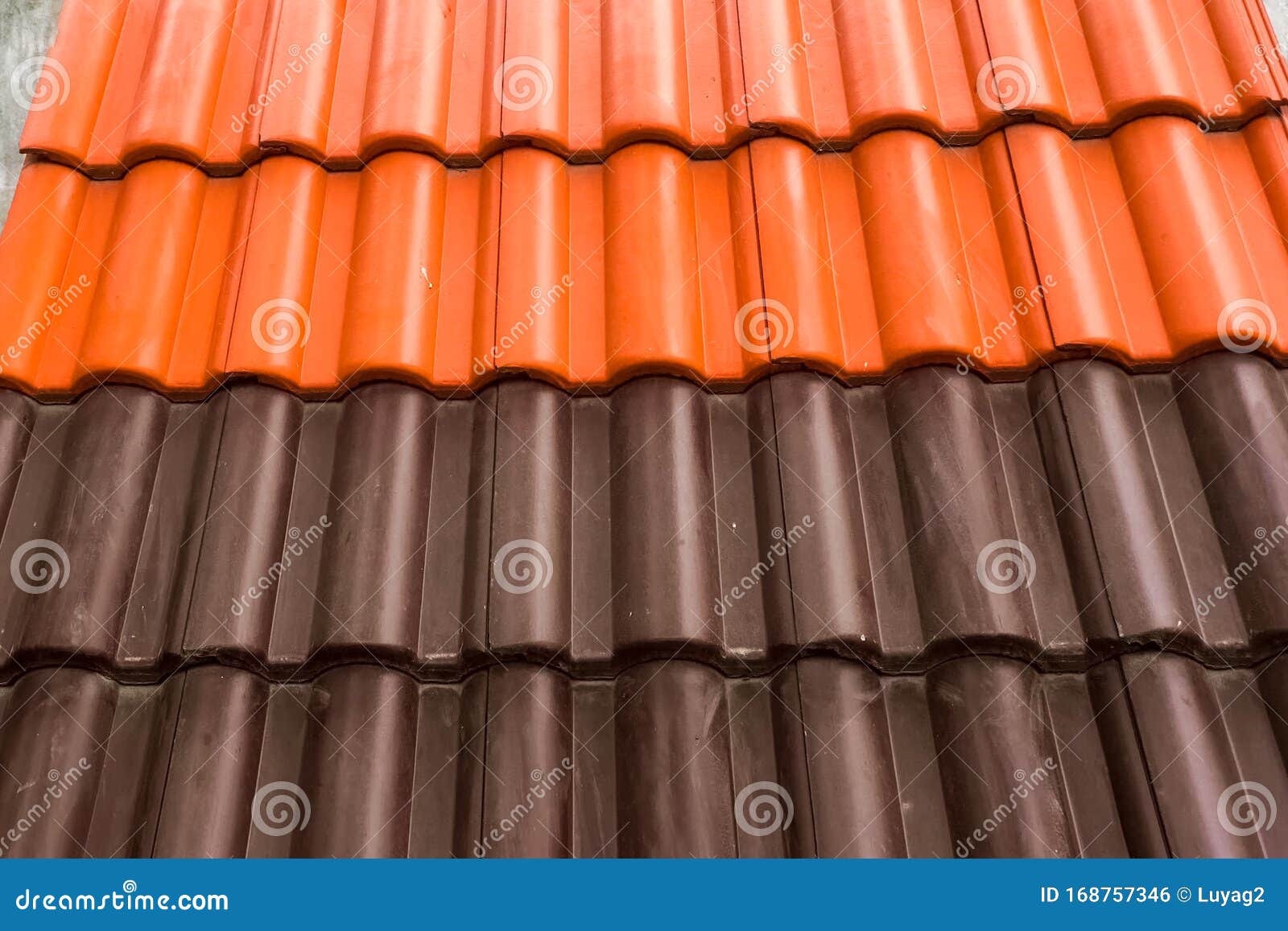 Samples of Ceramic Roofing Tiles in a Warehouse of a Roofing Mat Stock ...