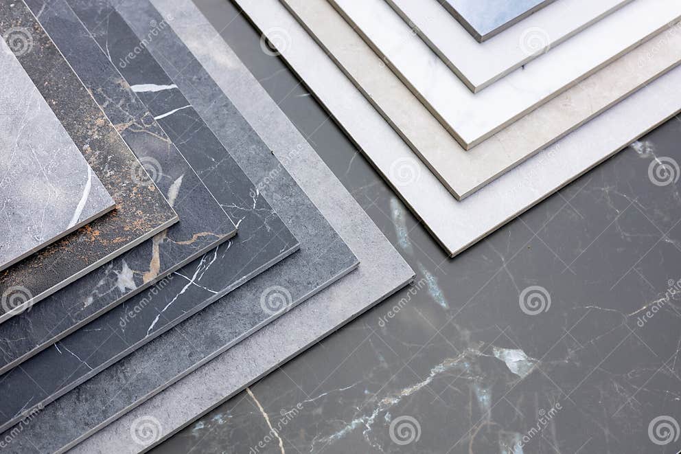 Samples of a Ceramic Tile. Colored Samples of Ceramic Tiles for Kitchen ...