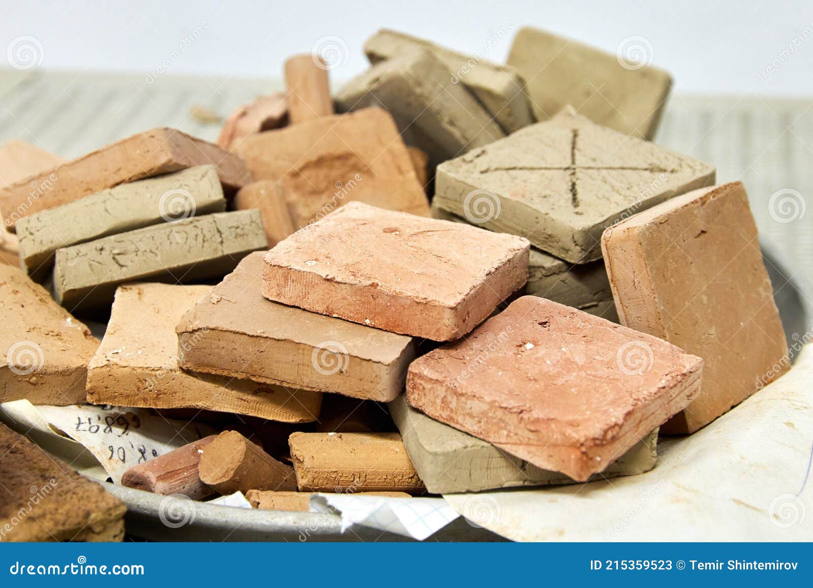Samples of Clay Beams and Cube after Firing for Strength Testing Stock ...