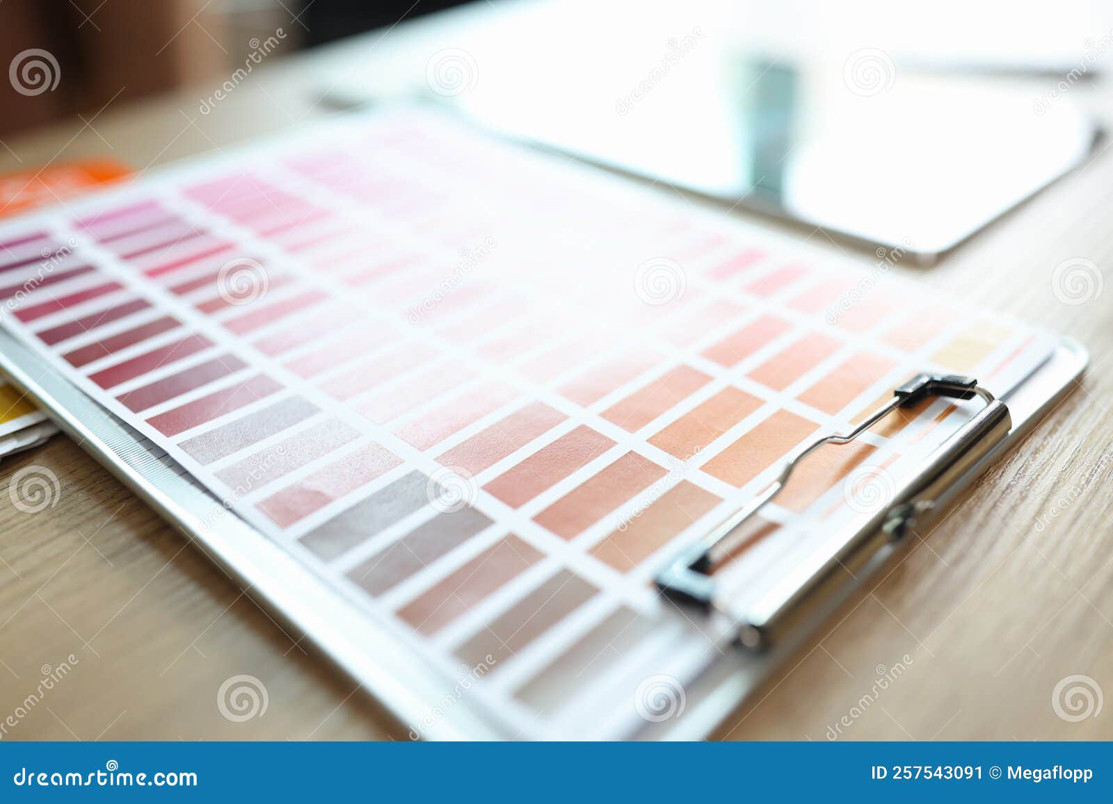 Samples of Color Catalog and Different Shades of Colors on Office Table ...
