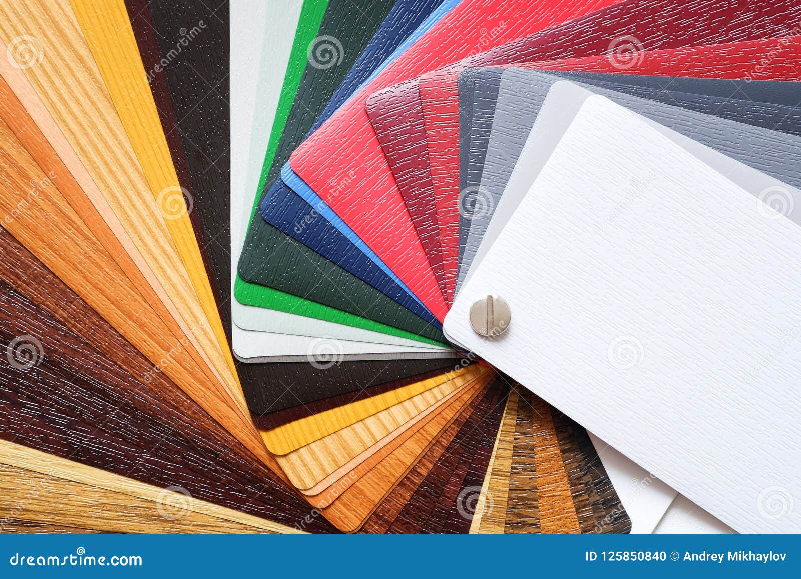 Samples of the Colored Lamination. the Color Palette on the Table Stock ...
