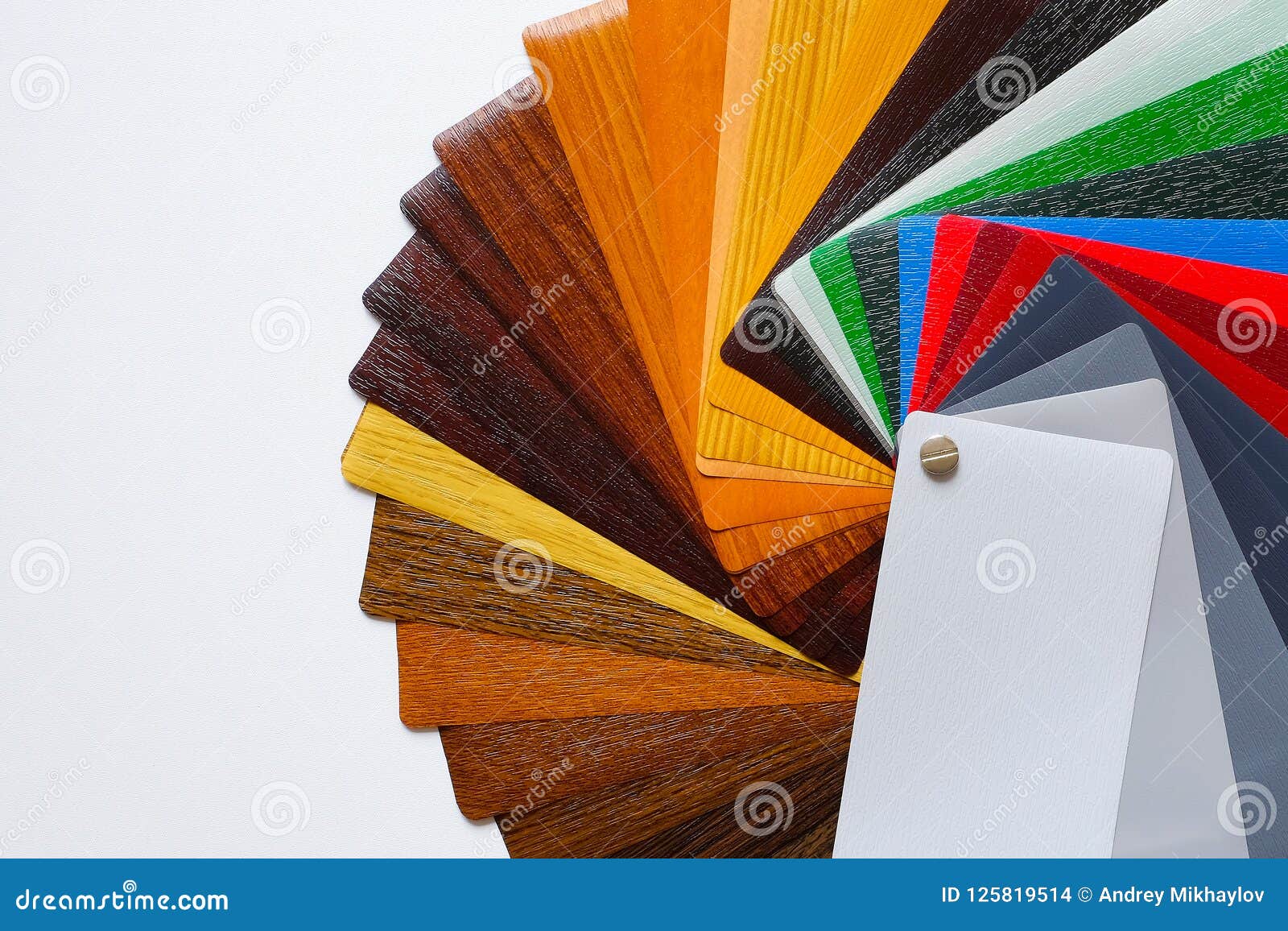 Samples of the Colored Lamination. the Color Palette on the Table Stock ...