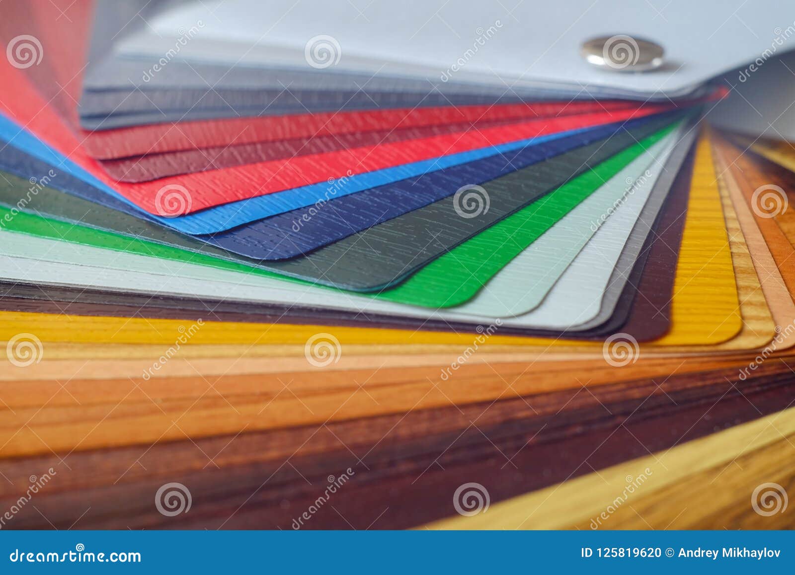 Samples of the Colored Lamination. the Color Palette on the Table Stock ...