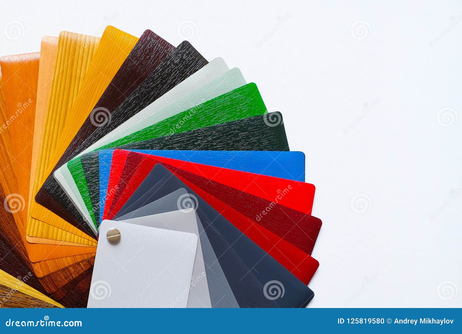 Samples of the Colored Lamination. the Color Palette on the Table Stock ...