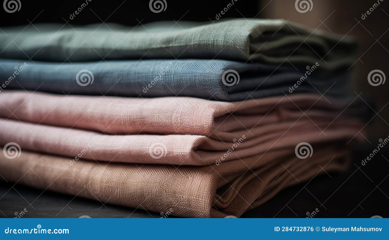 Samples of Cotton Fabric. Closed Up View Stock Photo - Image of view ...