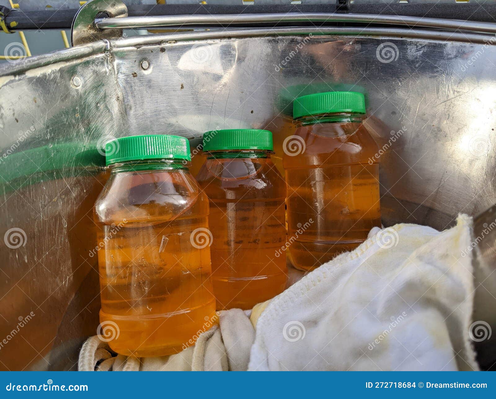 Crude Palm Kernel Oil are in Bottles with Sampling Tools and Stainless ...
