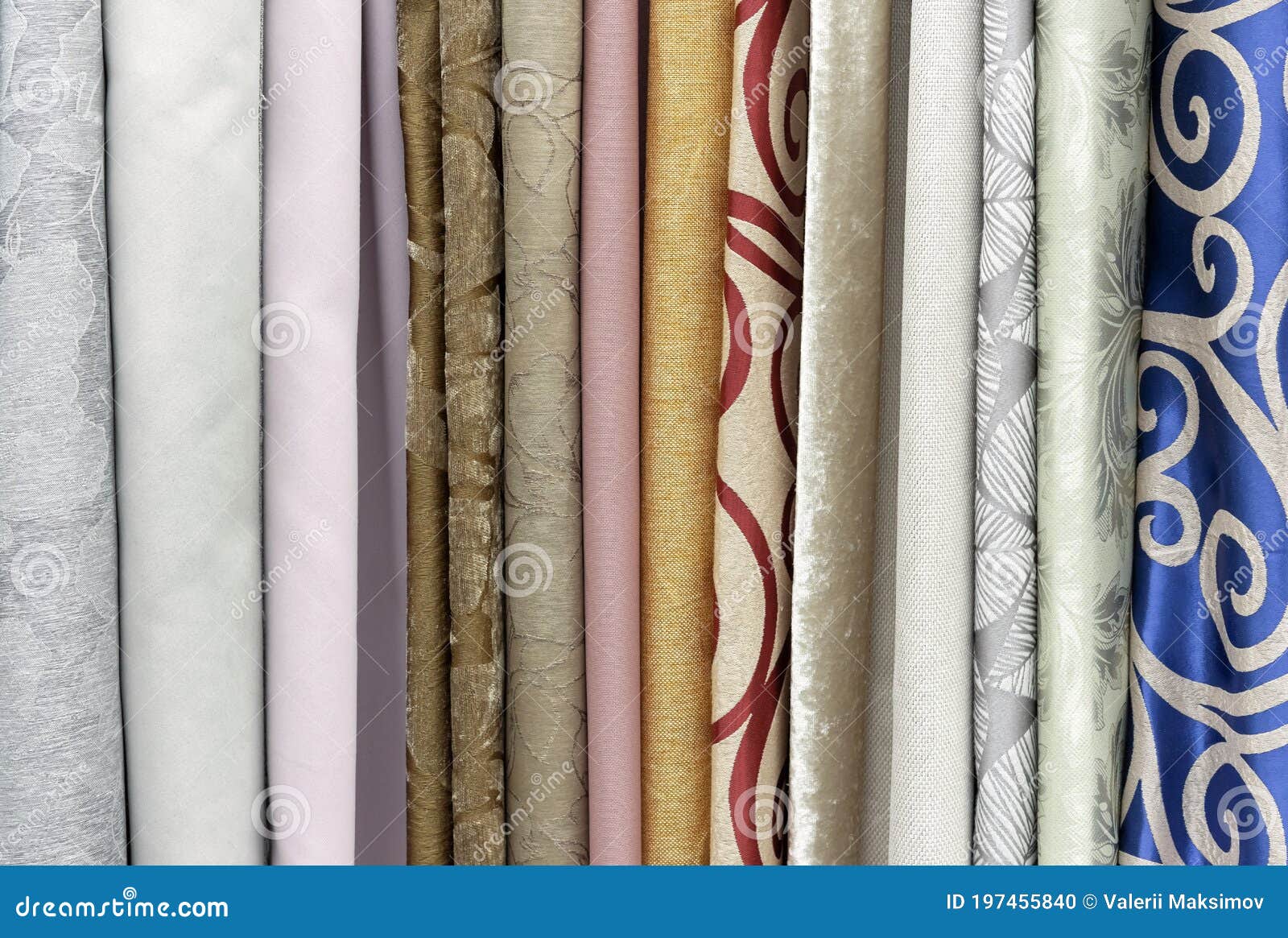 Samples of Curtain Fabrics. Background and Texture of Curtains Stock ...