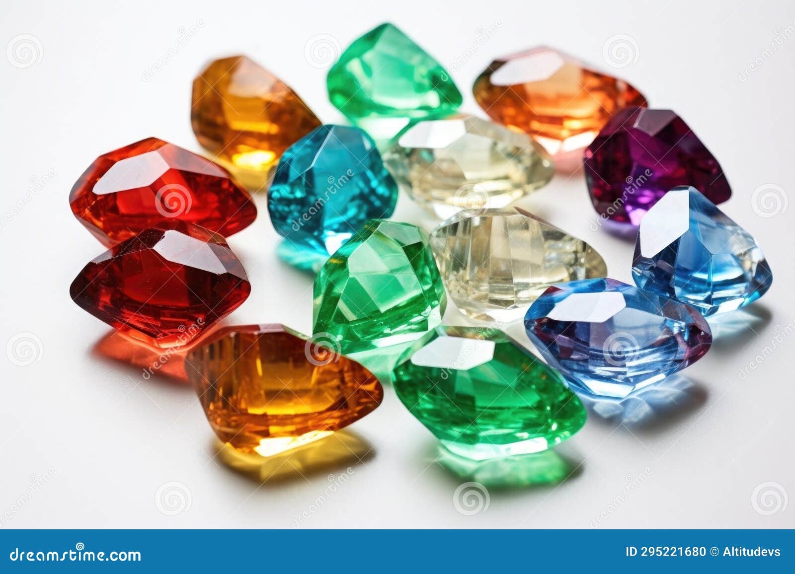 Samples of Cut Gemstones Kept on a Glass Surface Stock Photo - Image of ...