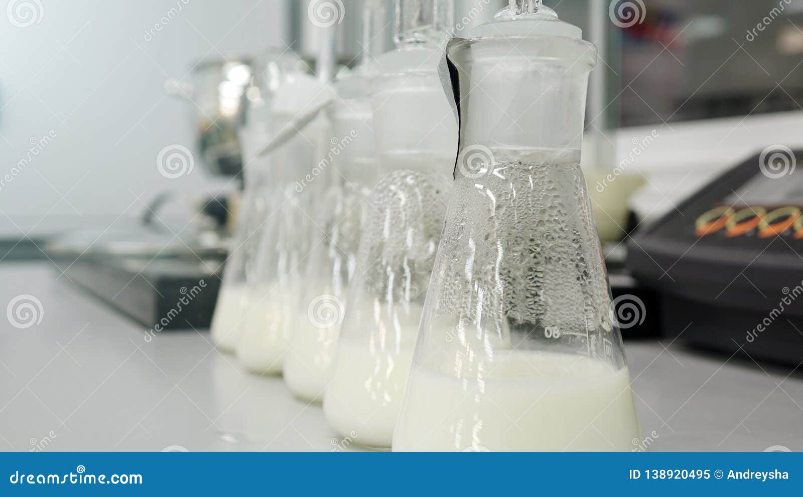 Samples of Dairy Products in the Laboratory Stock Image - Image of ...