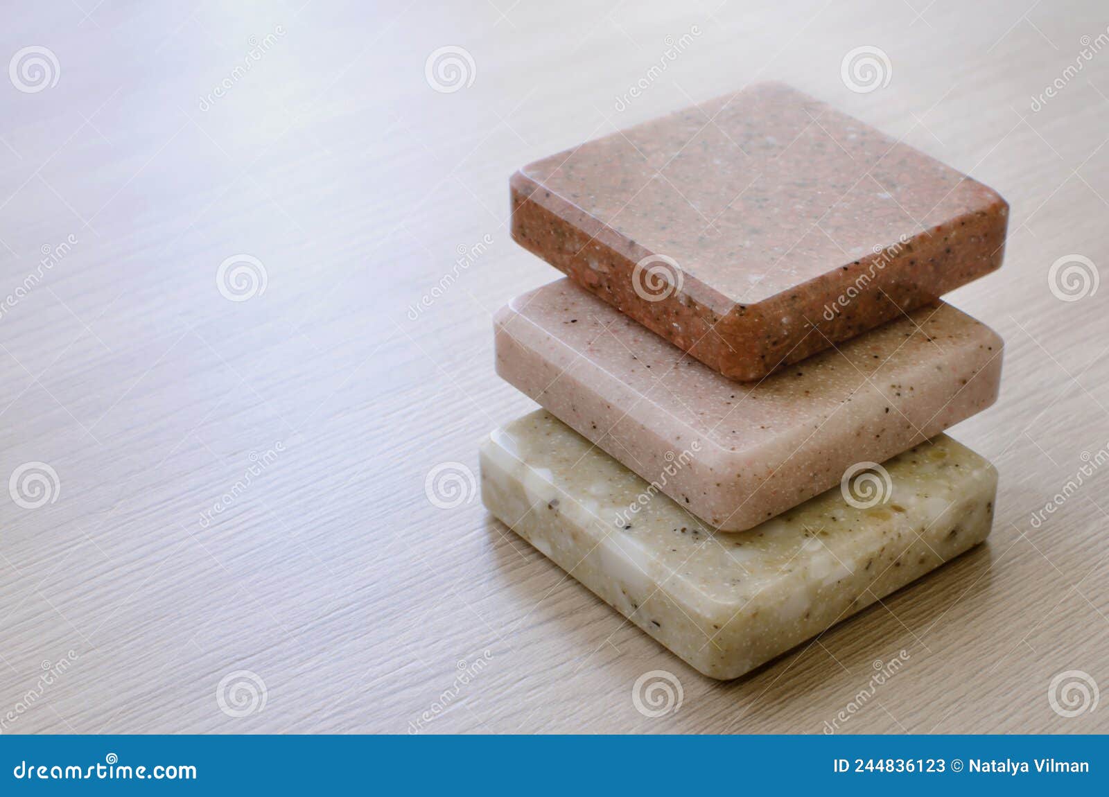 Samples of Decorative Artificial Stone, Close-up. Stone Samples for ...