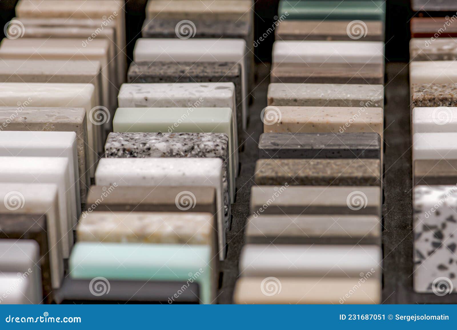 Samples of Decorative Artificial Stone, Close-up. Stone Samples for ...