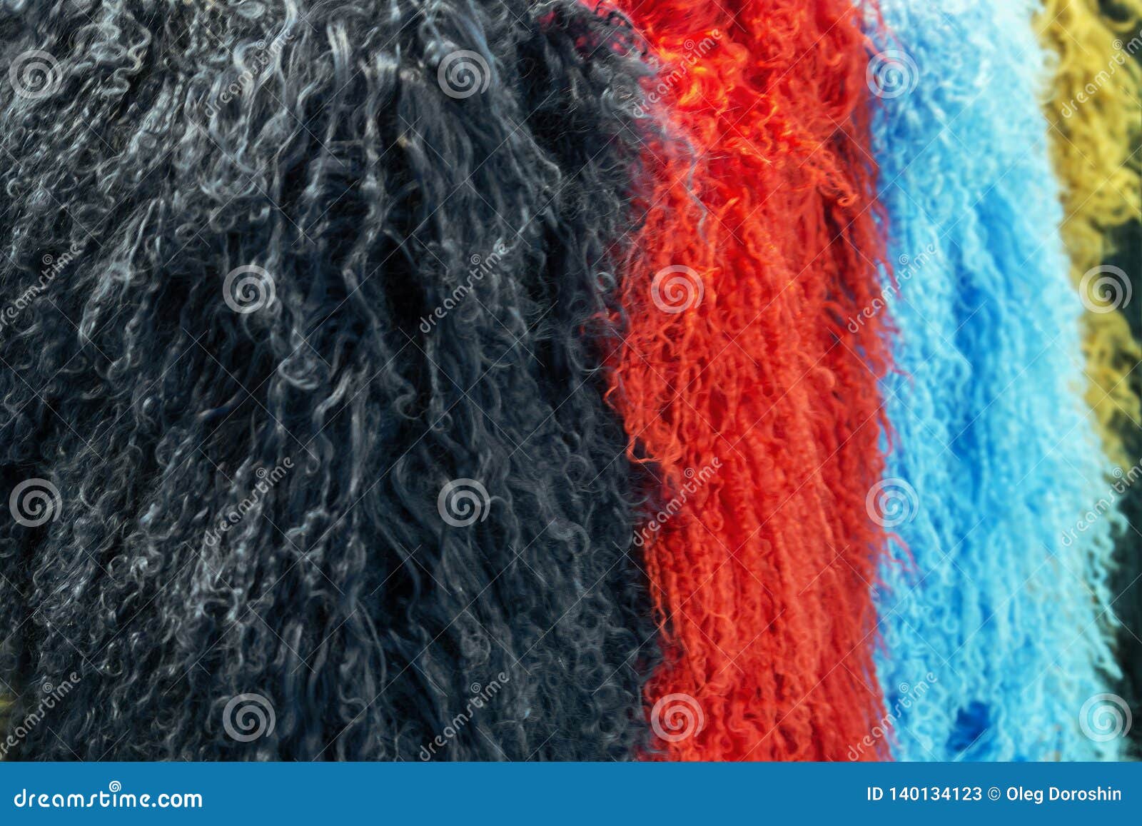Samples of Different Color of Fur Fabrics Color Background Stock Image ...