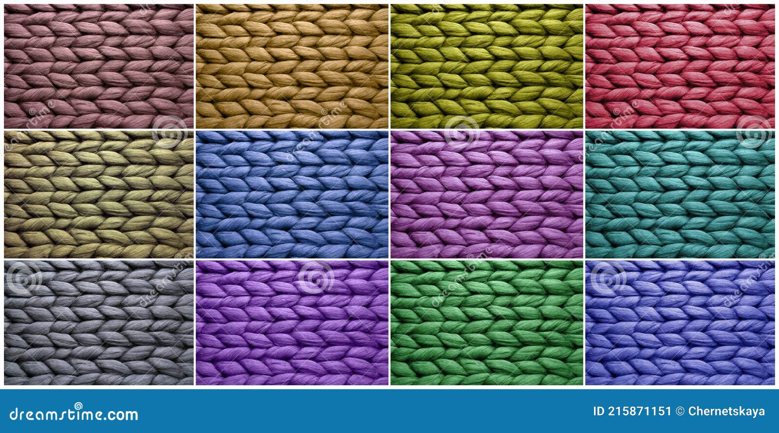 Samples Of Different Color Wool, Collage. Banner Design Stock Image ...