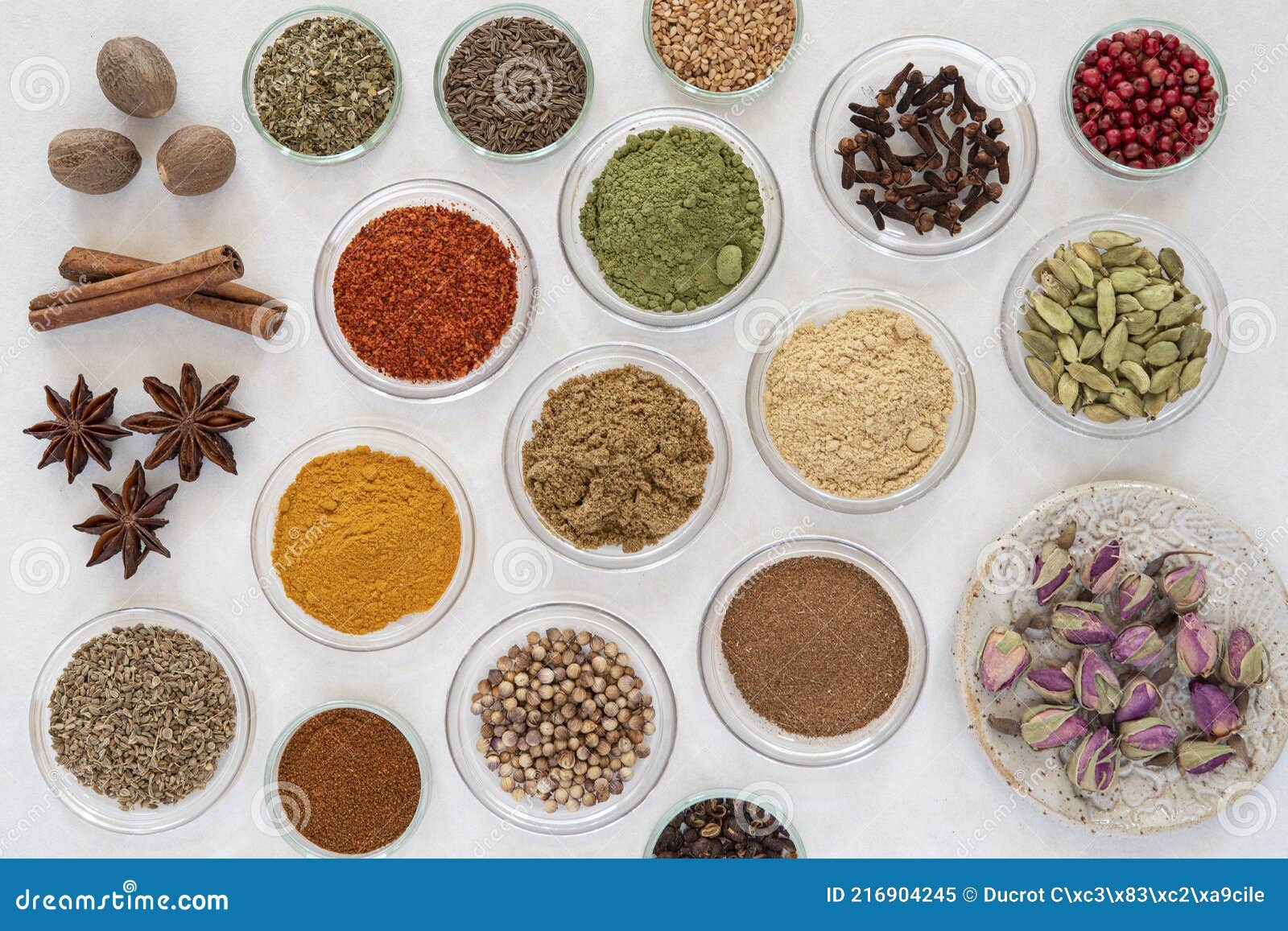 Samples of Different Spices Stock Image - Image of bowl, glass: 216904245