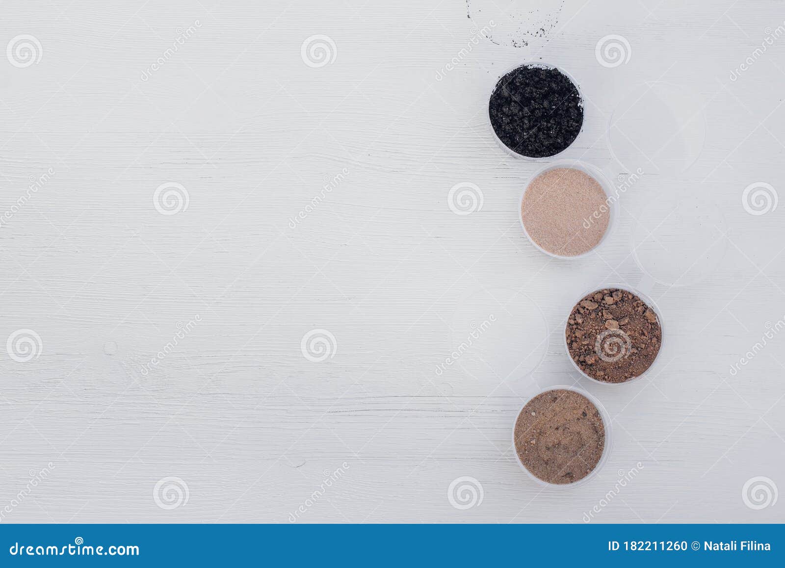 Samples of Different Types of Soil Stock Photo - Image of flat ...