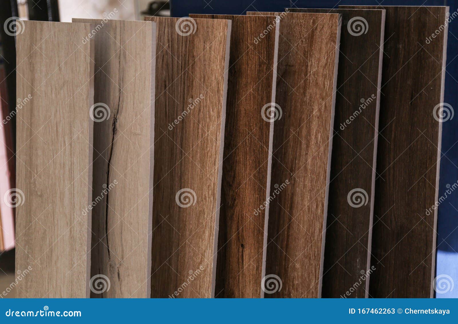 Samples of Different Wooden Planks. Total Wholesale Stock Image - Image ...