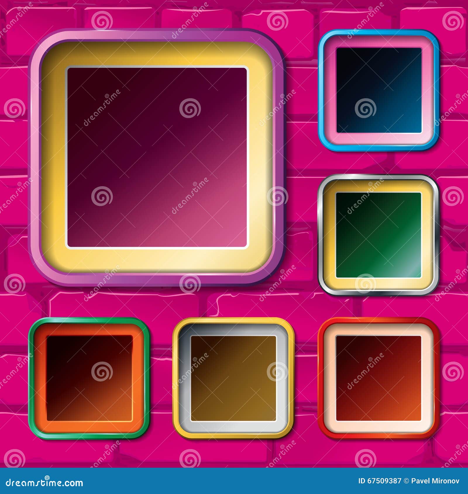 Samples of Frames on a Brick Wall. Vector Stock Vector - Illustration ...