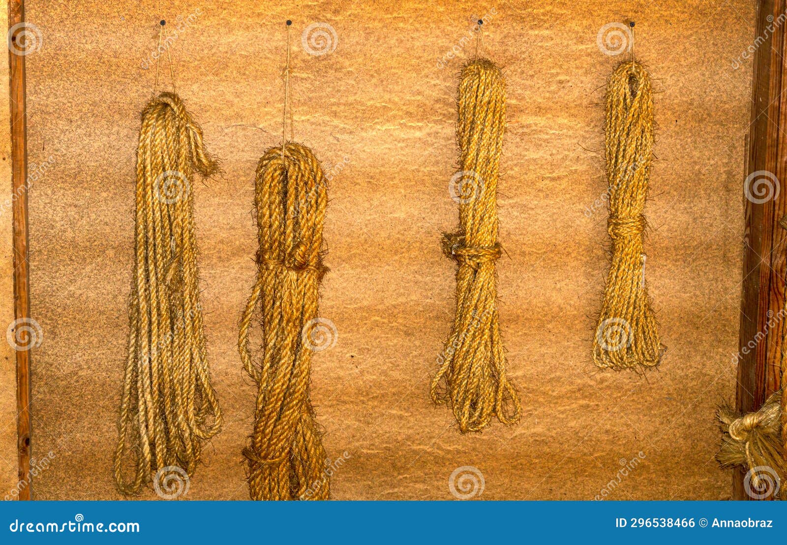 Samples of Hand-woven Ropes Using Ancient Technology. Stock Photo ...